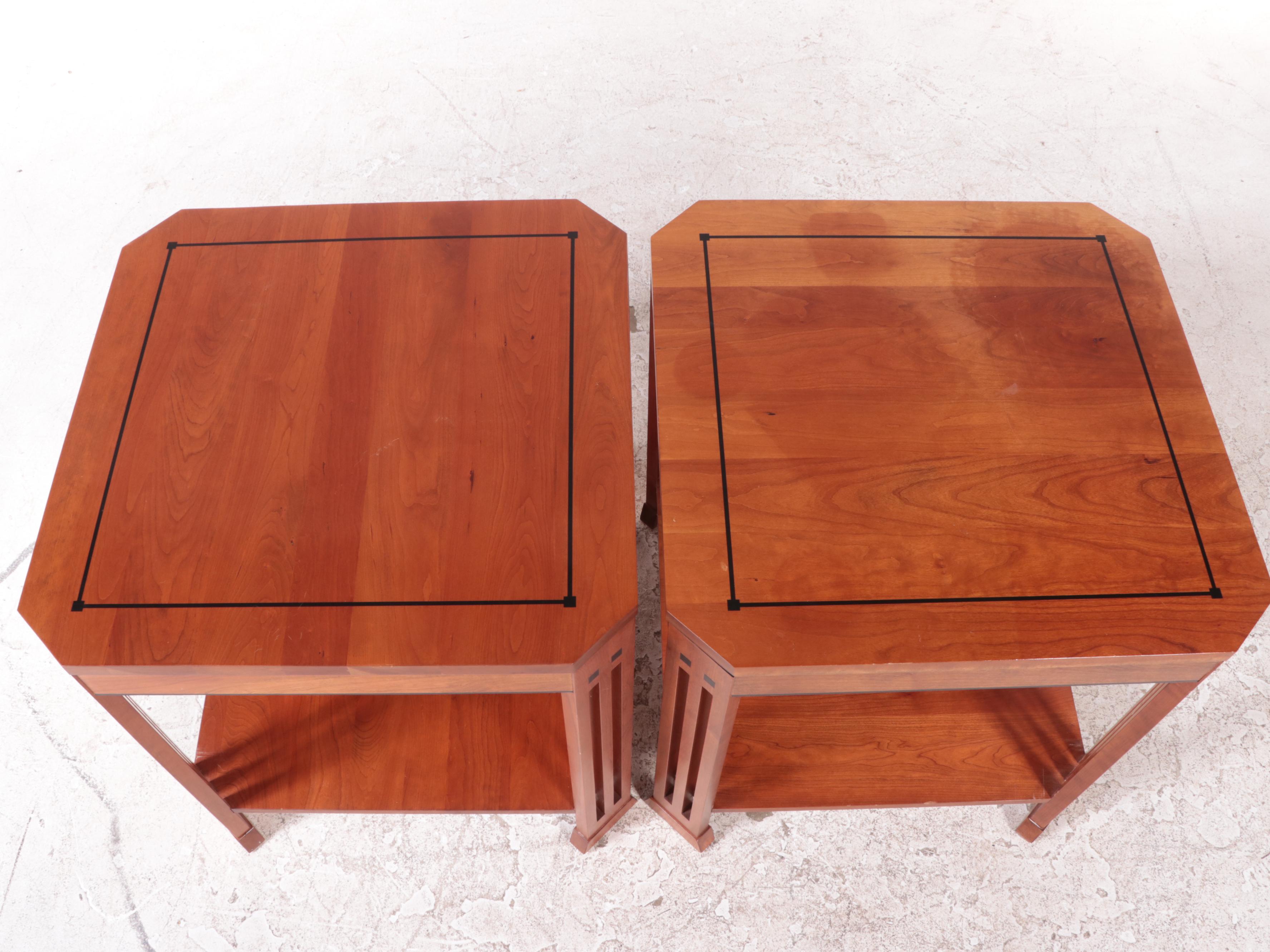 Pair of Stickley "21st Century Collection" Cherrywood Three-Tier Side ...
