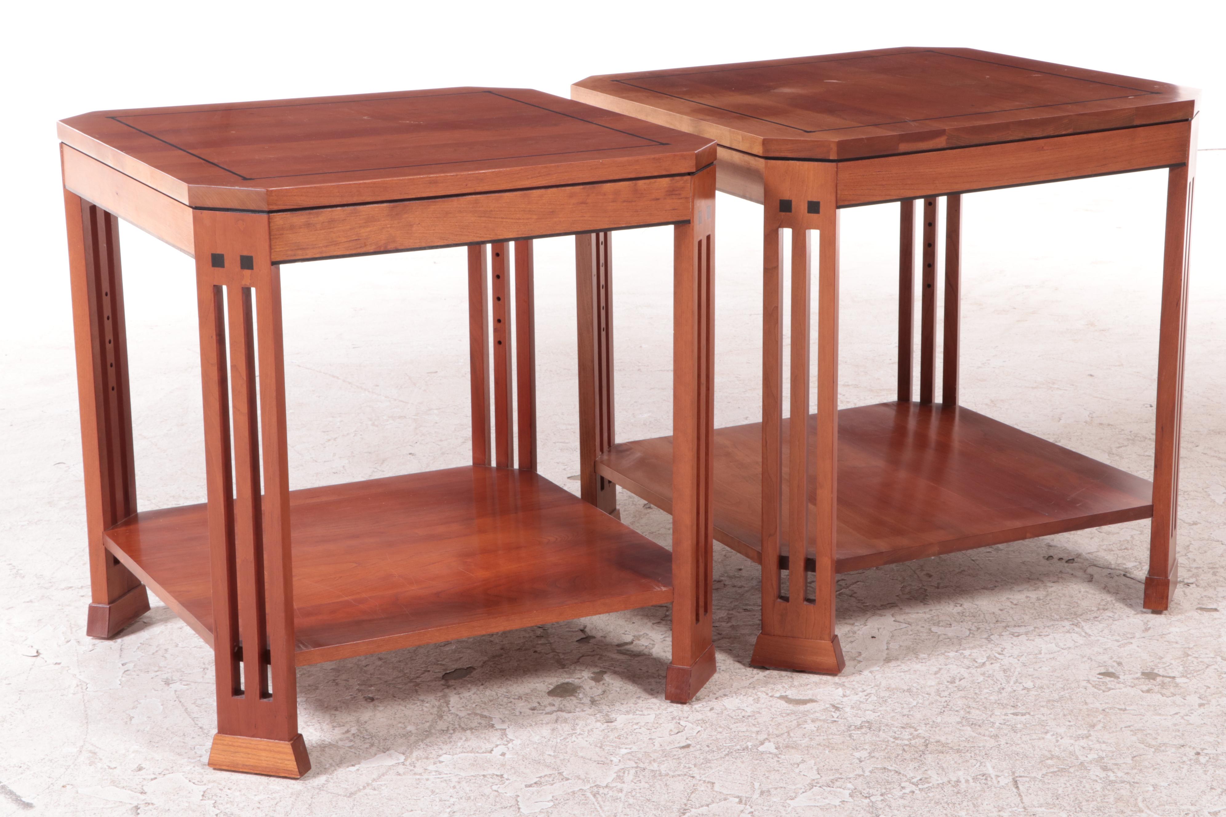 Pair of Stickley "21st Century Collection" Cherrywood Three-Tier Side ...