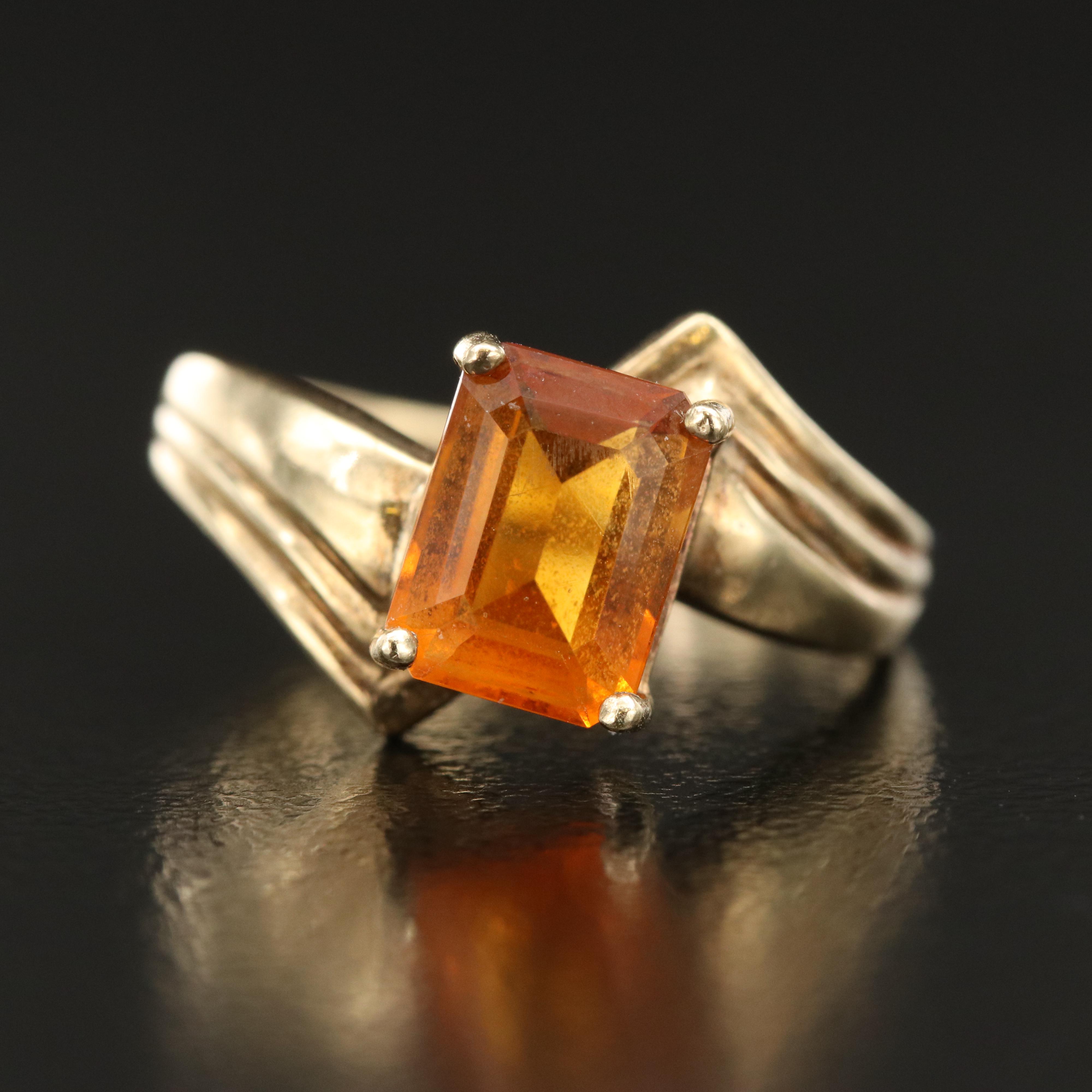 10K Citrine Bypass Style Ring | EBTH