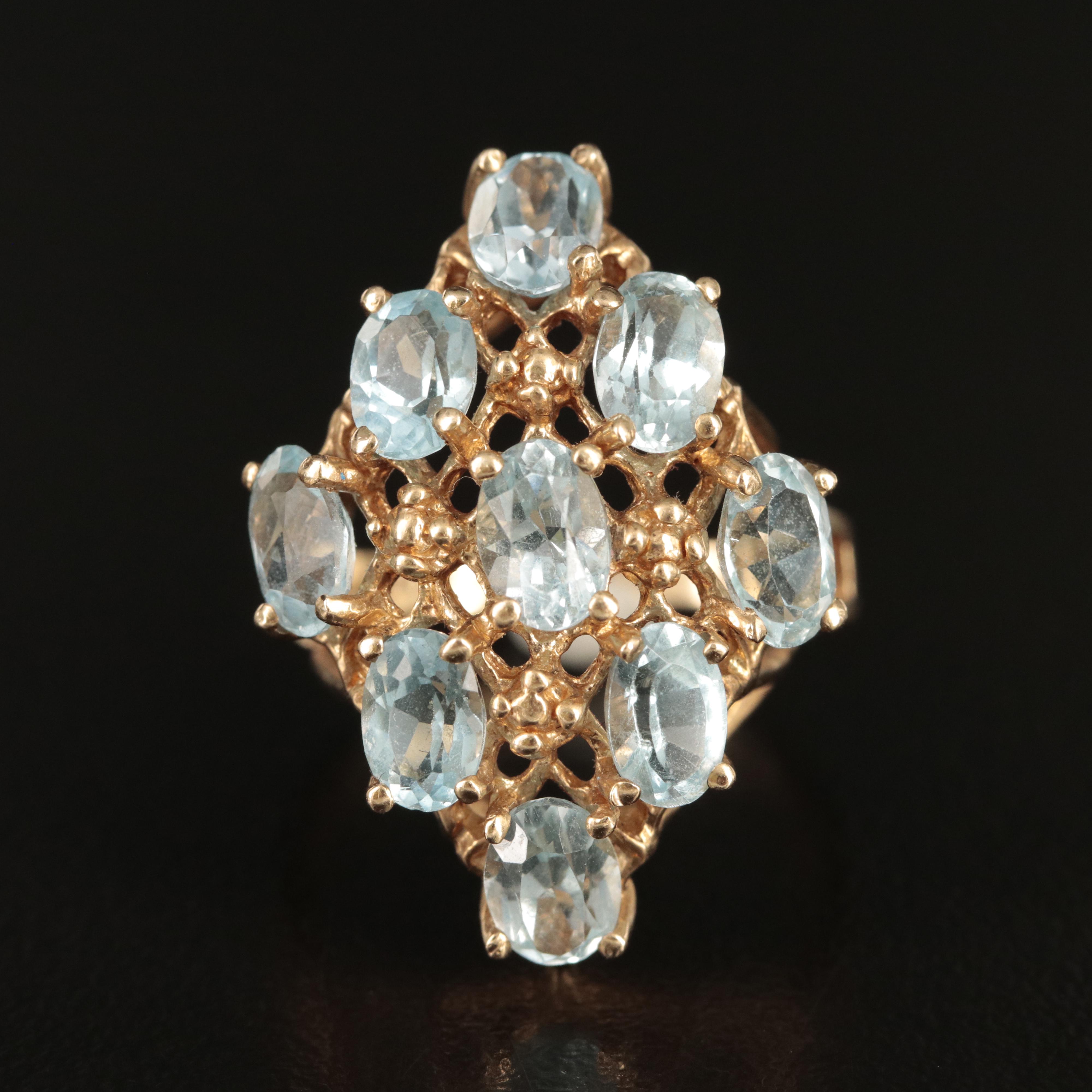 10K Topaz Cluster Ring | EBTH