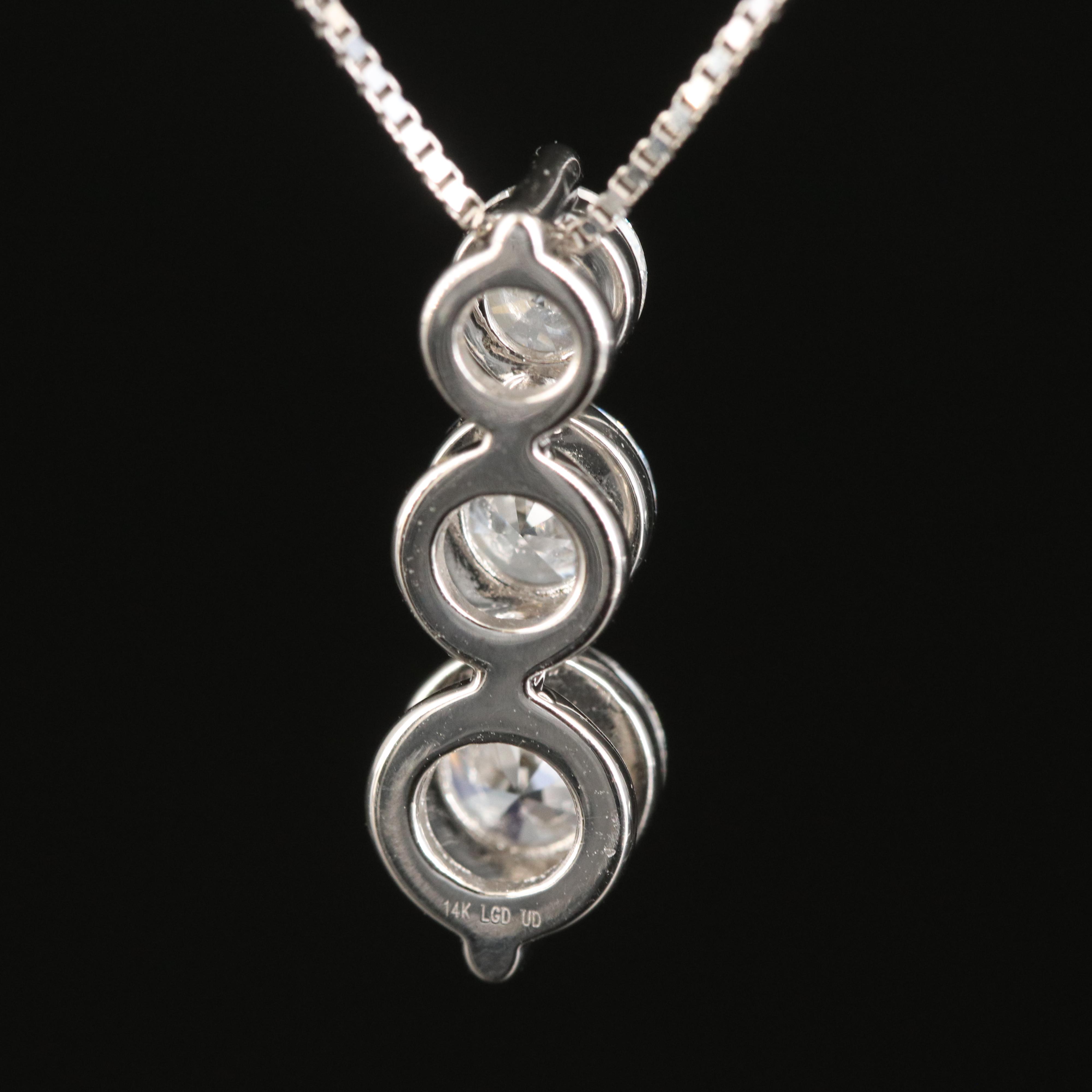 14K 1.30 CTW Lab Grown Diamond Pendant Necklace | EBTH