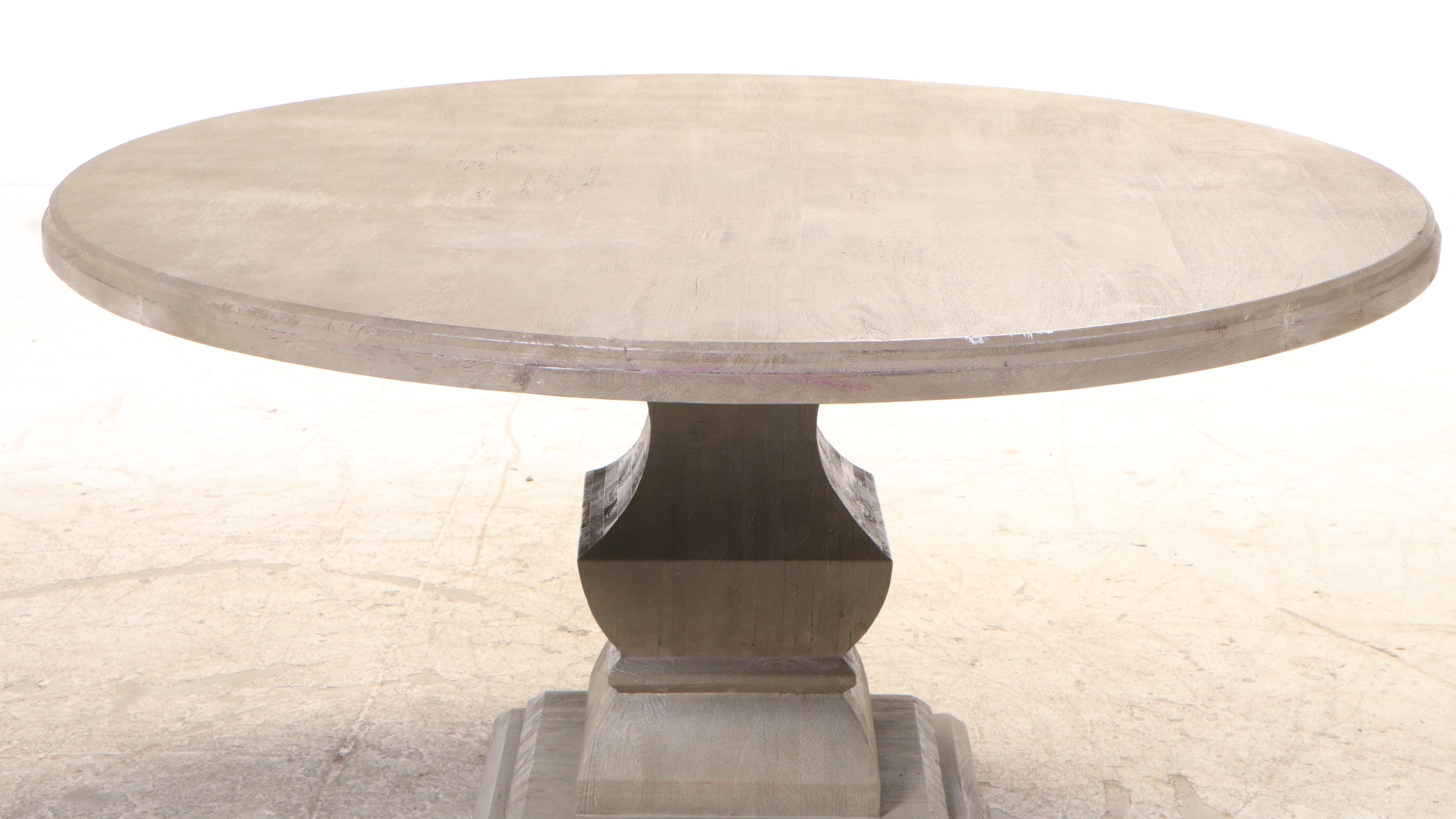 Ballard Designs "Andrews" Mango Wood Pedestal Dining Table | EBTH