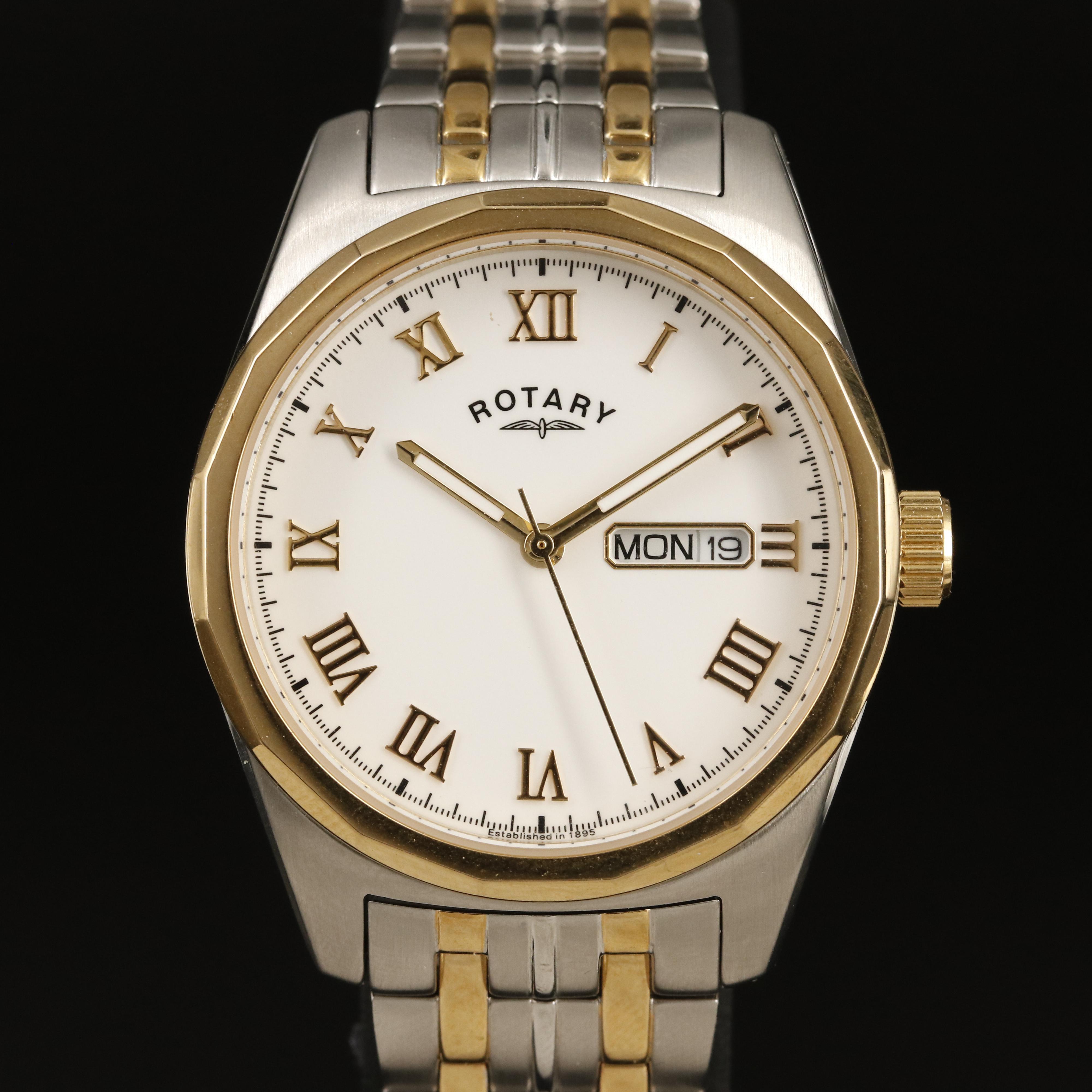 Rotary Two-Tone Day Date Quartz Wristwatch | EBTH
