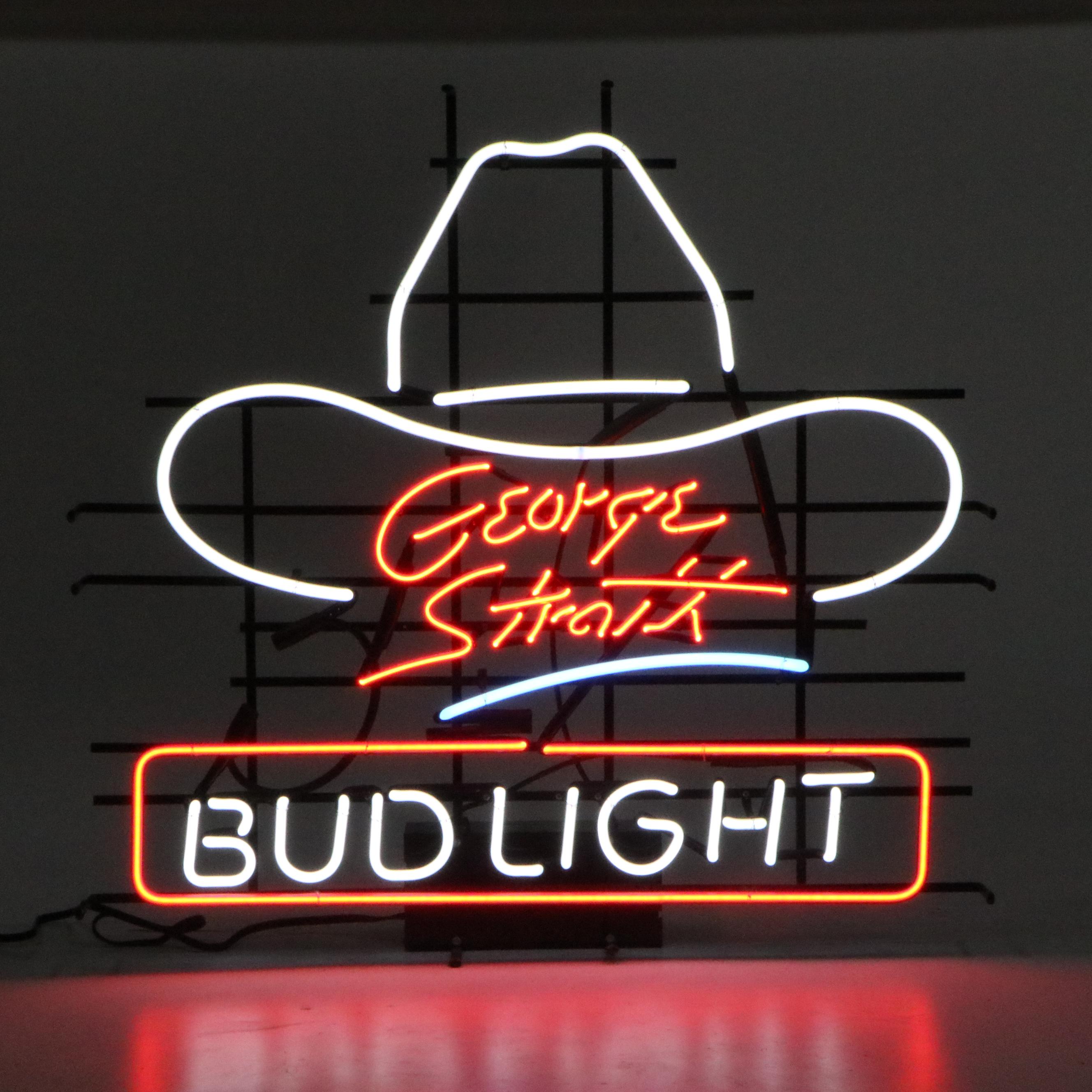 Bud Light George Strait Bar Neon Sign | EBTH