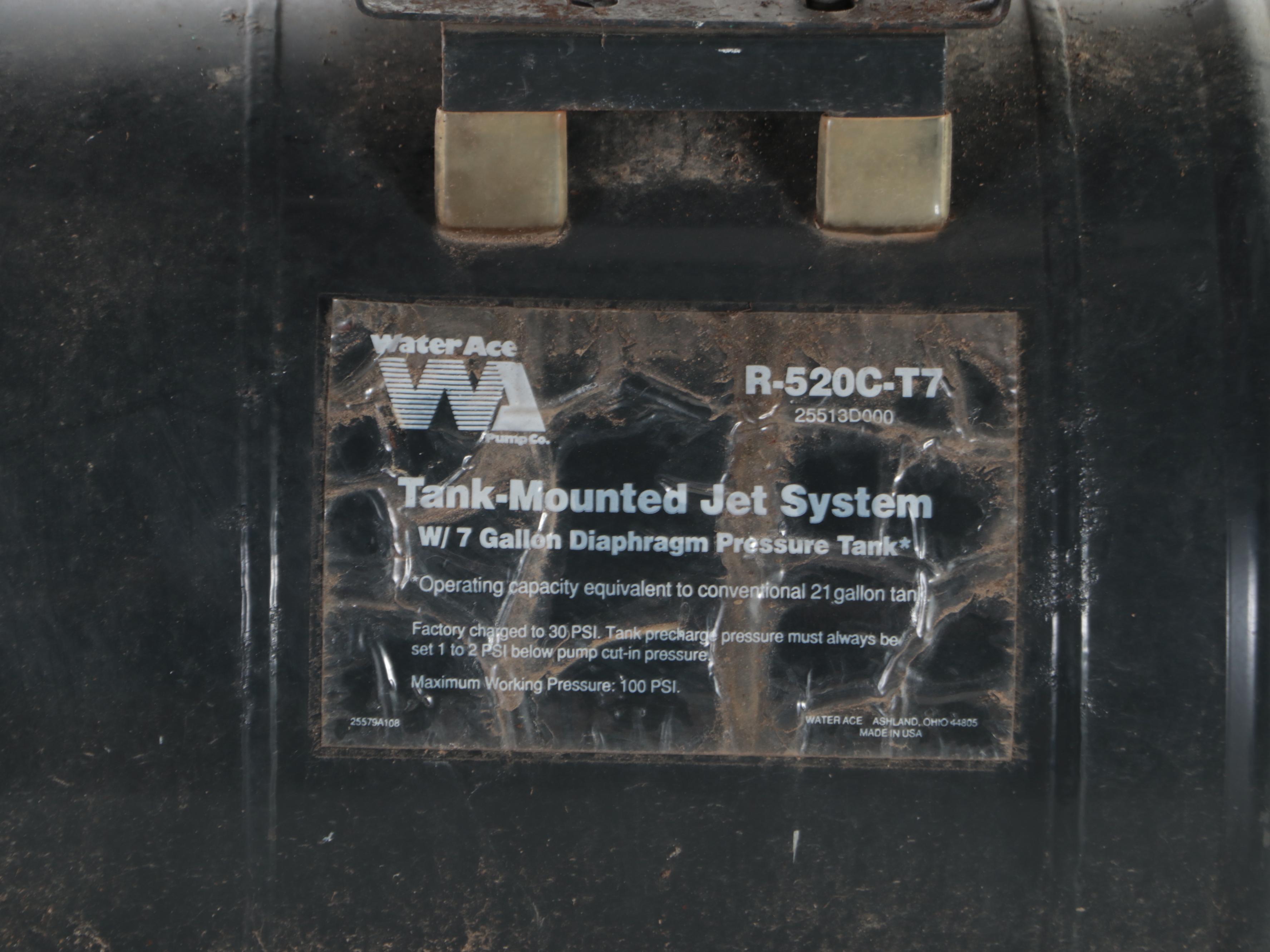 Water Ace Tank-Mounted Jet System with GE A/C Motor | EBTH