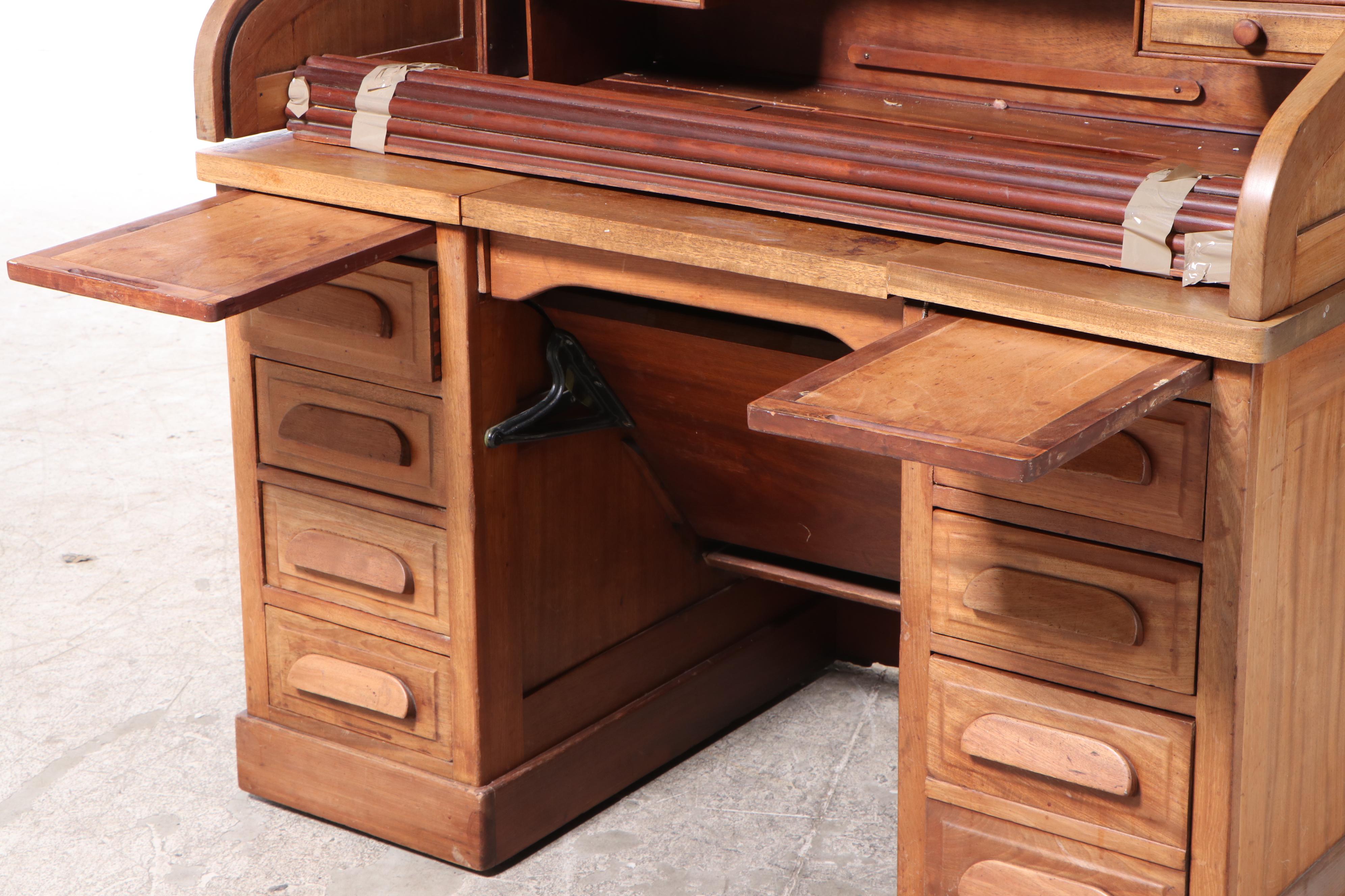 Walnut Roll-Top Desk, Early 20th Century | EBTH