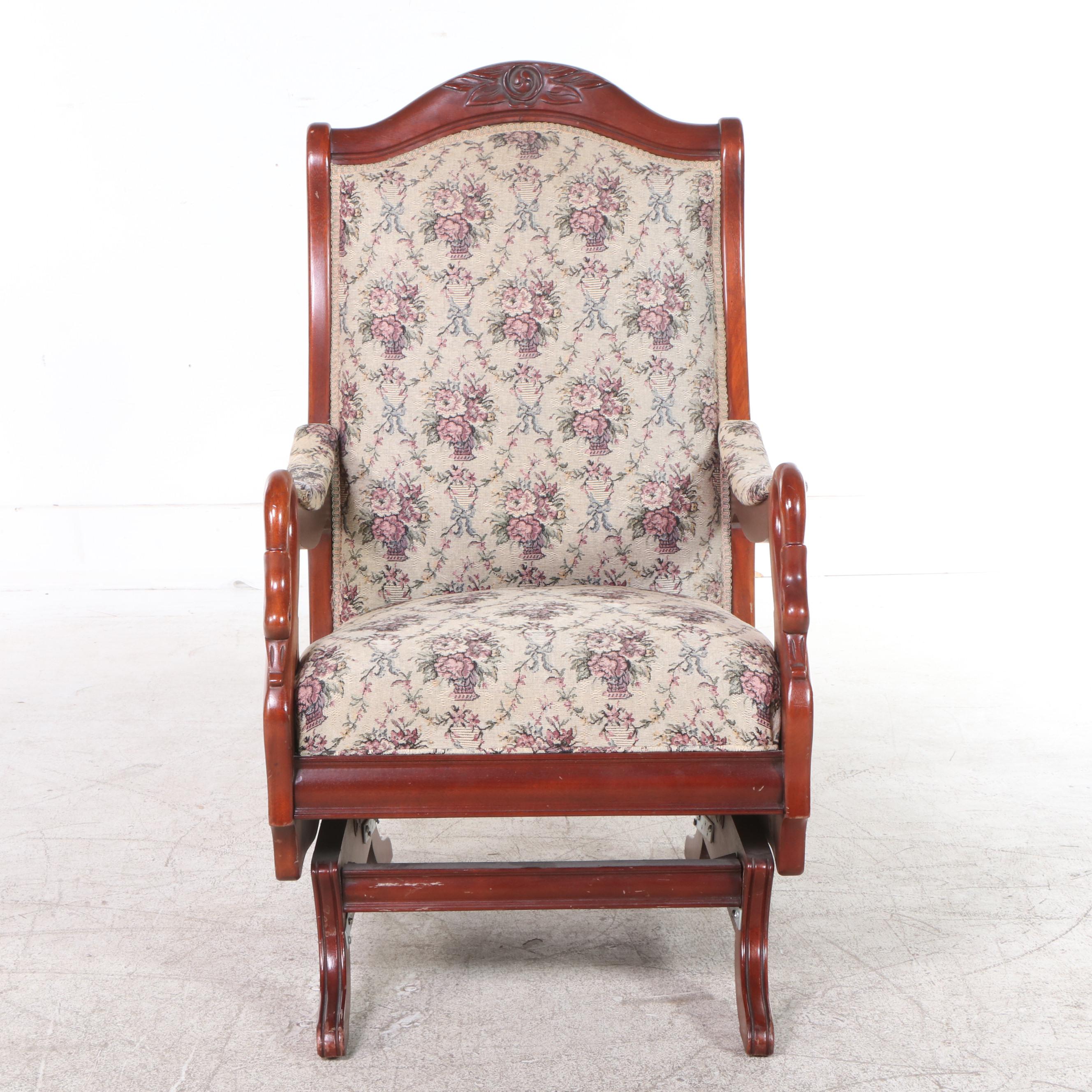 Classical Style Rose-Carved Mahogany Platform-Rocking Chair with ...