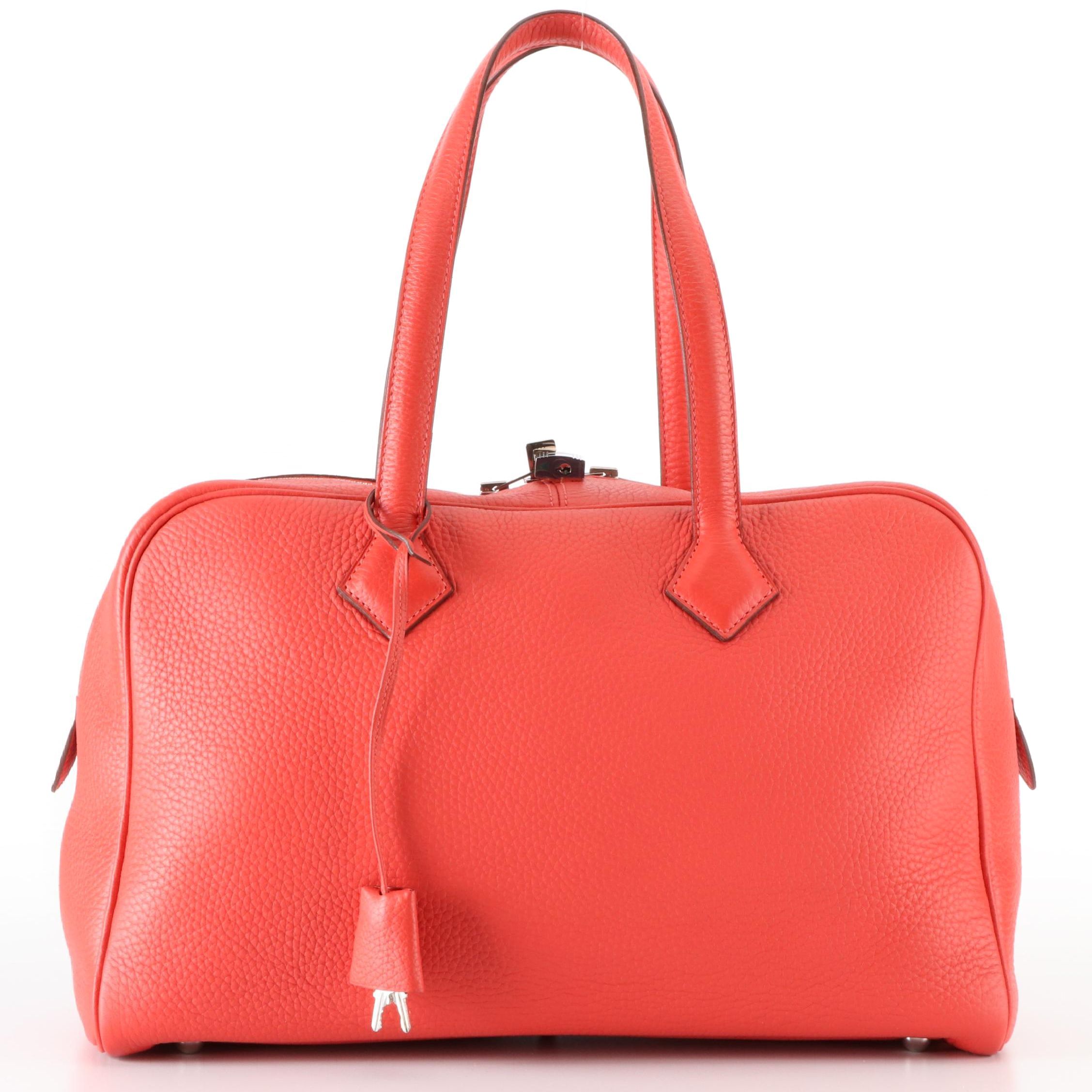 Hermès Victoria II 35 Travel Bag in Bougainvillea Clemence Leather | EBTH