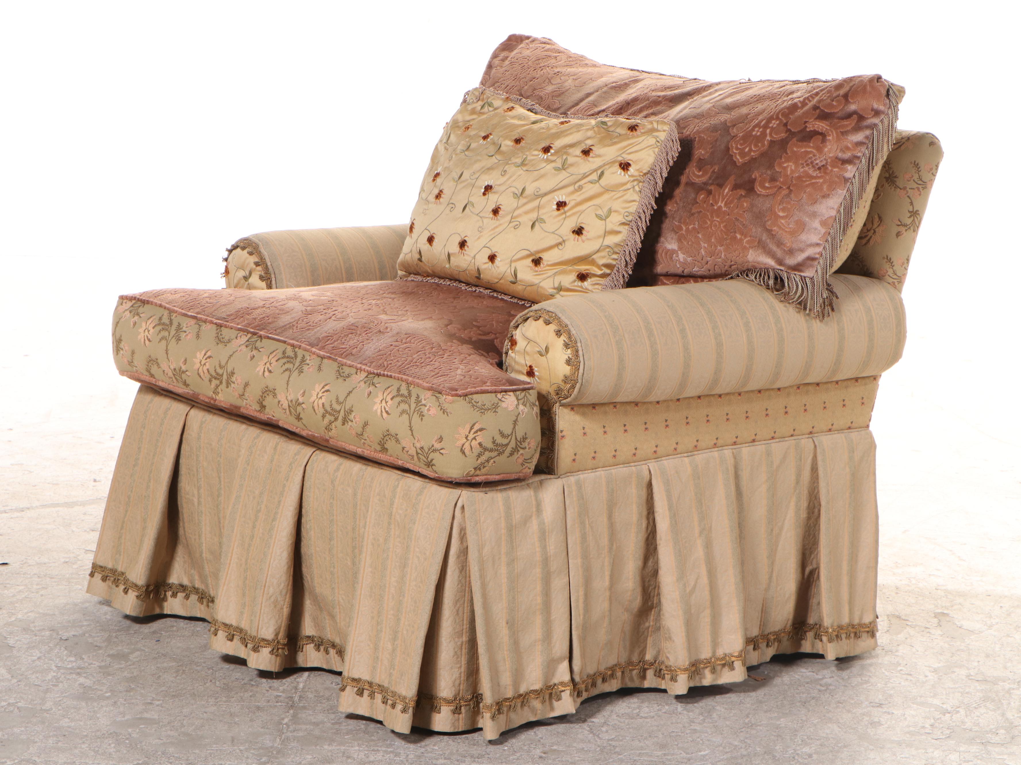 Carol Hicks Bolton and EJ Victor Custom Upholstered Chair and Ottoman ...