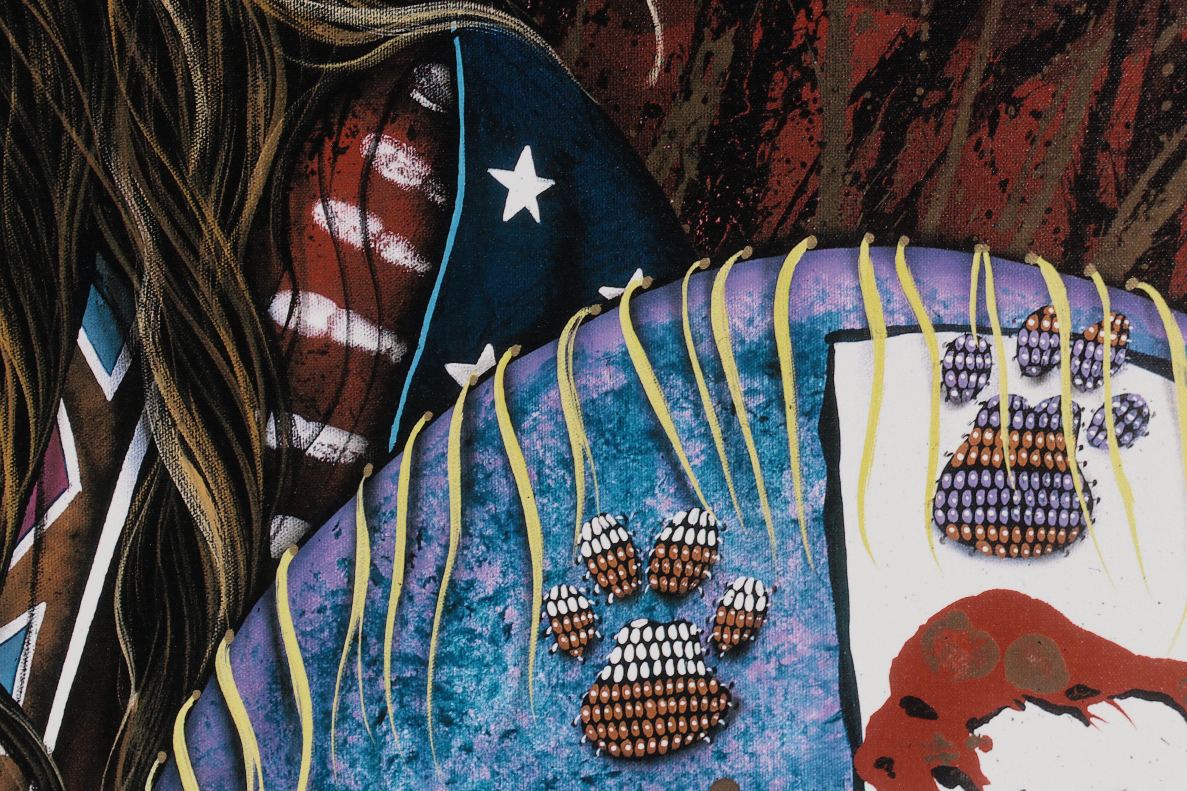 Henri Peter Portrait Digital Print Diptych of Native American Figure | EBTH