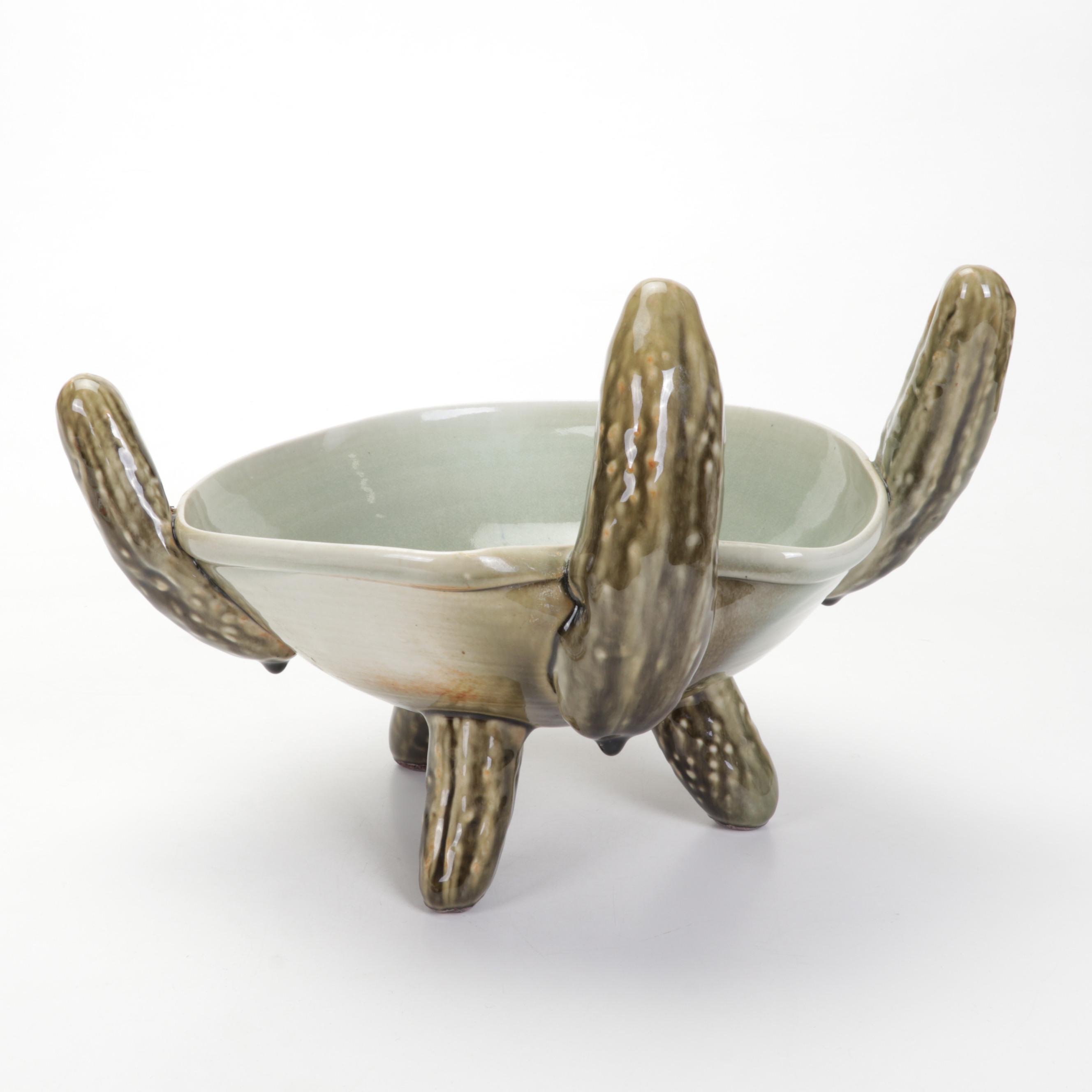 Rex Fogt Ceramic "Cucumber Bowl" with Jan Pugh Packer Creek Pottery Dip ...