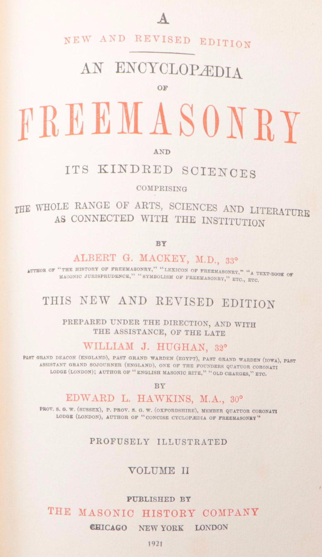 "An Encyclopædia of Freemasonry" Two-Volume Set by Albert G. Mackey et al., 1921 | EBTH