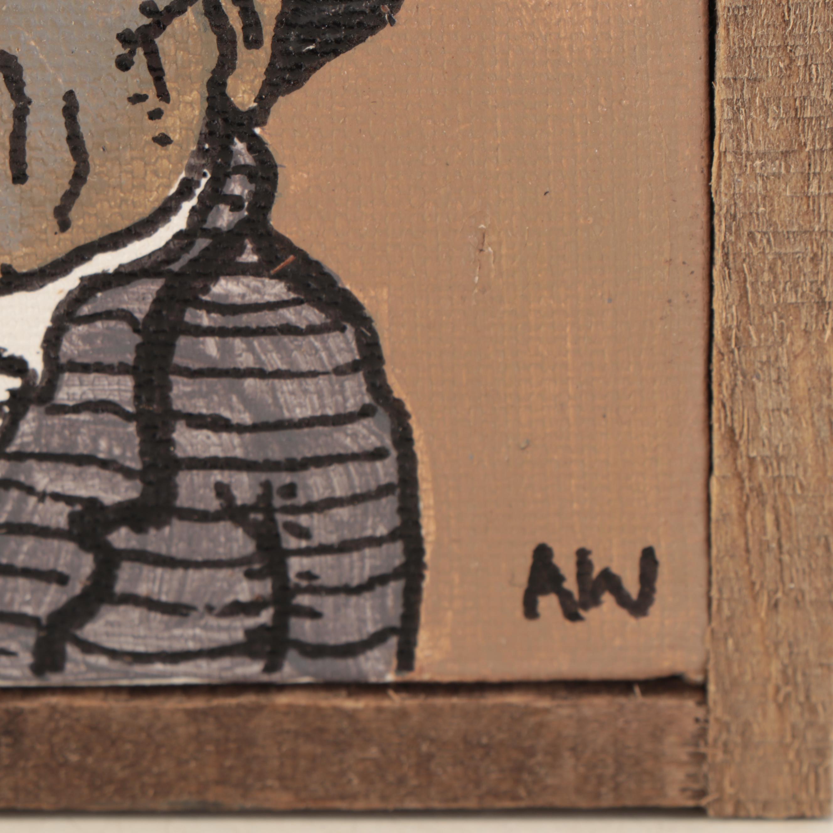 Aaron Wooten Mixed Media Painting Portrait "Harriet Tubman," 21st ...