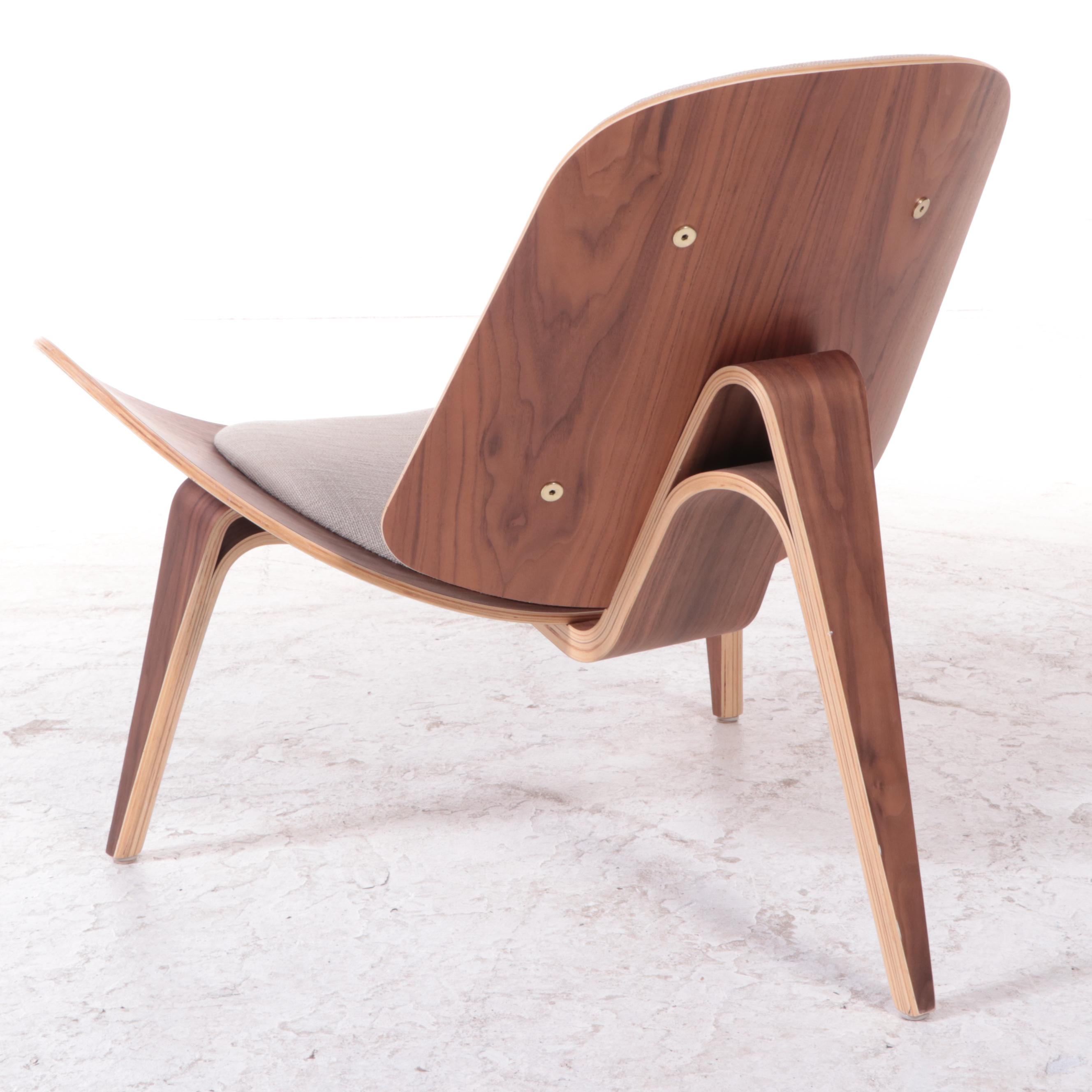 Modernist Style Laminated Walnut Tripod Lounge Chair | EBTH