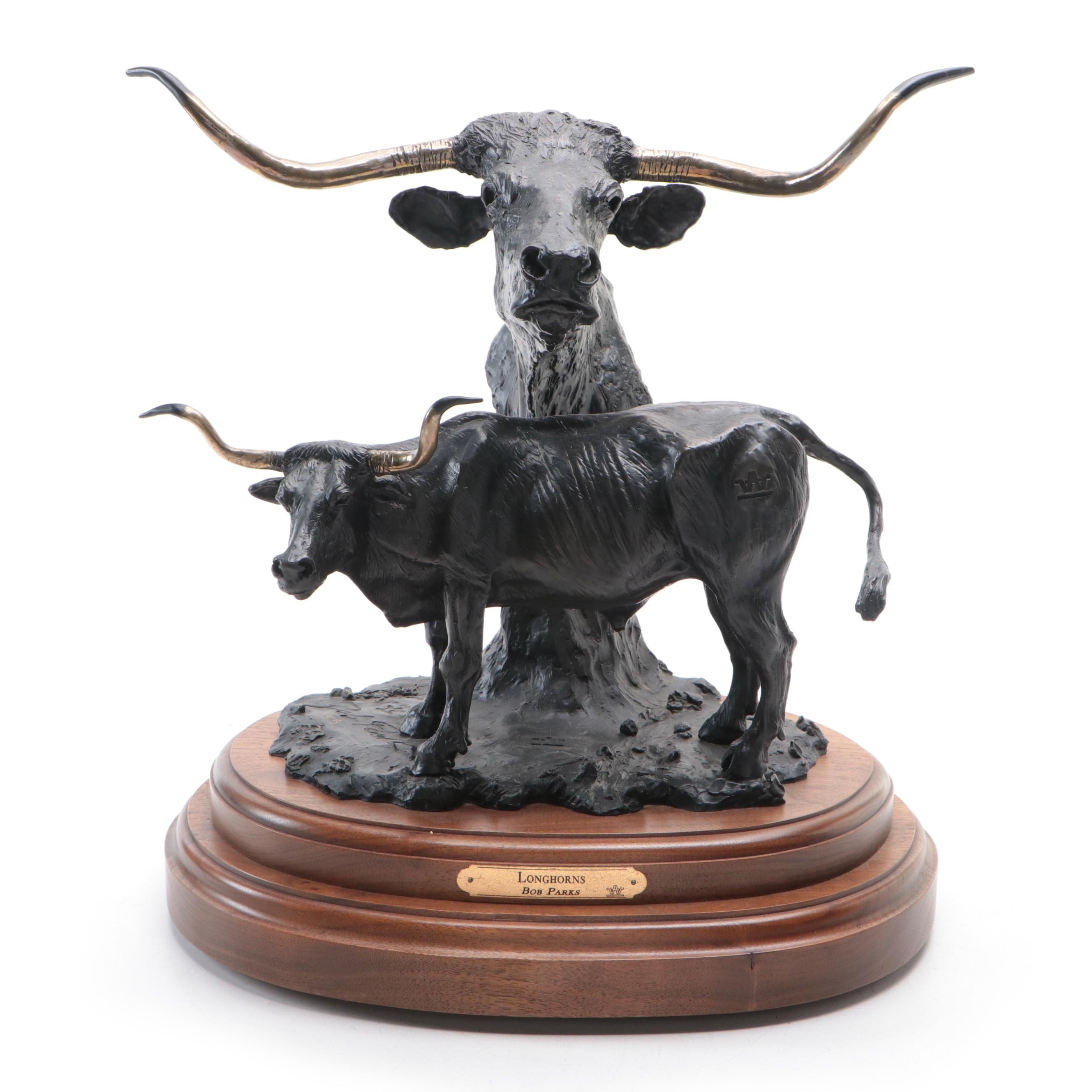 Bob Parks Bronze Sculpture "Longhorns" | EBTH