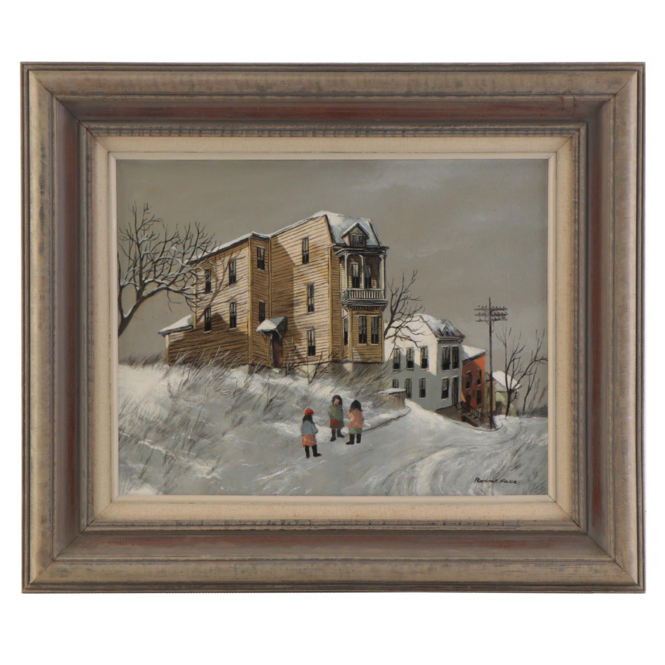Robert Fabe Winter Scene Oil Painting | EBTH
