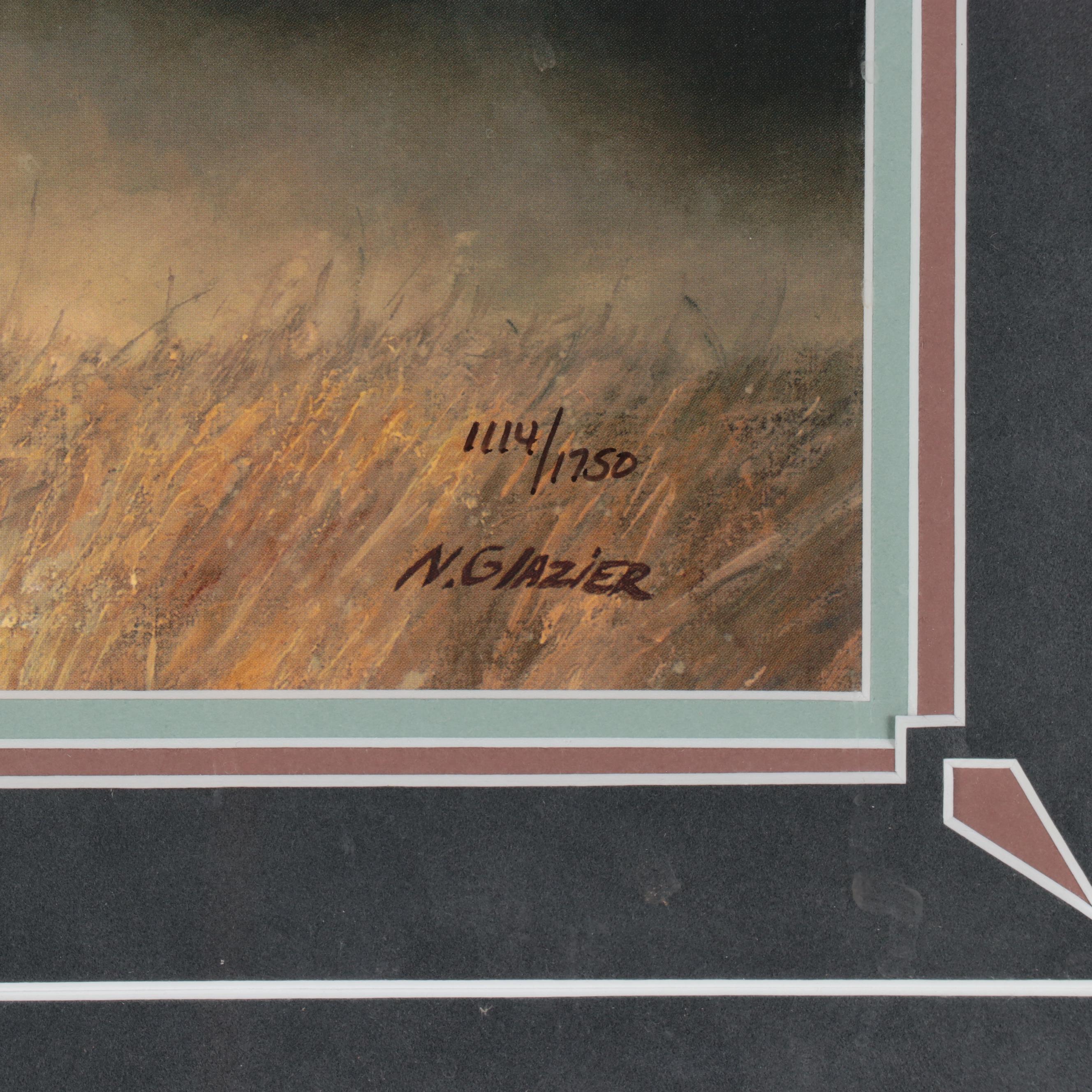 Nancy Glazier Animal Landscape Offset Lithograph "Rolling Thunder" | EBTH