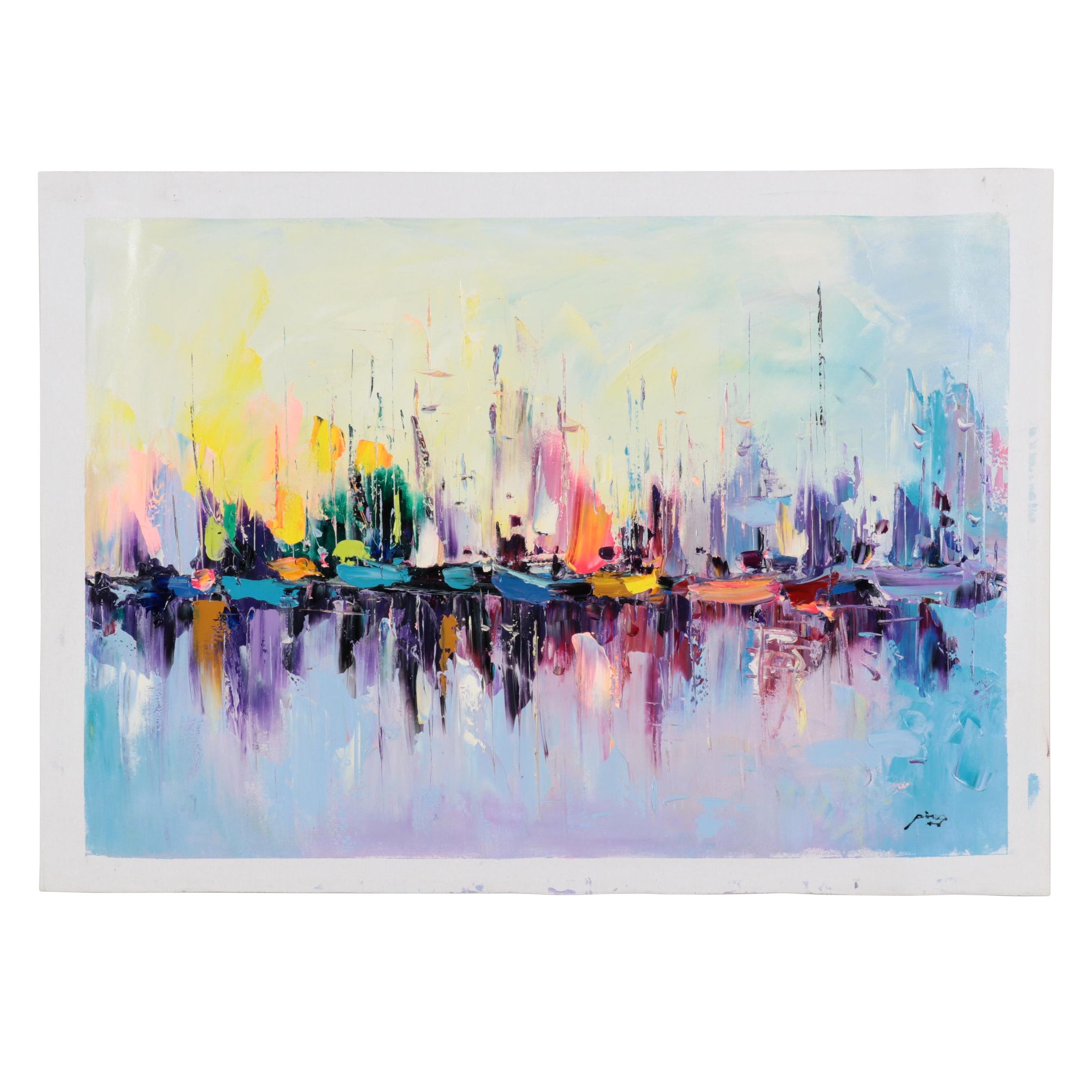 Ping Expressionist Style Oil Painting, 21st Century | EBTH