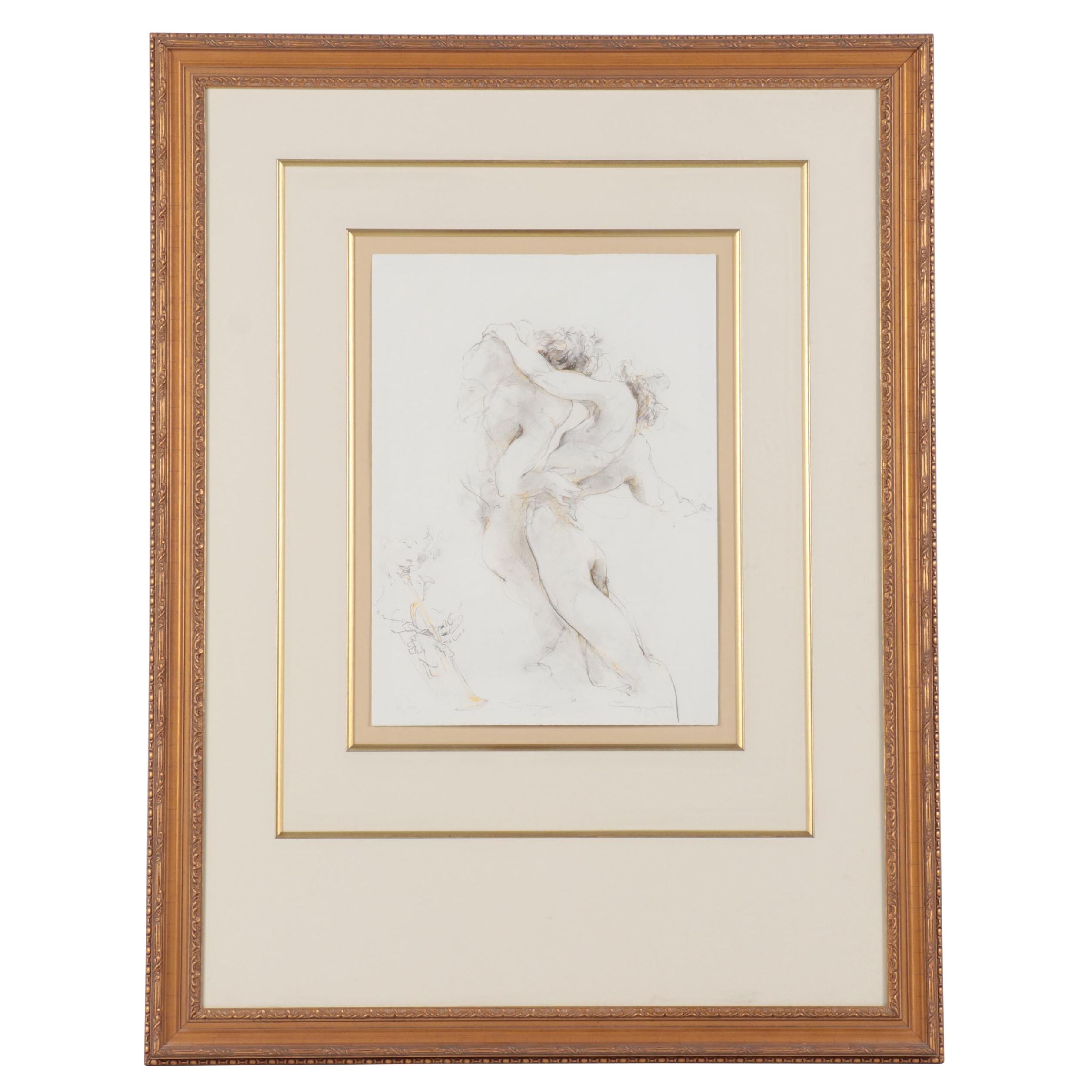 Jürgen Görg Large-Scale Lithograph of Embracing Figures, 1972 | EBTH