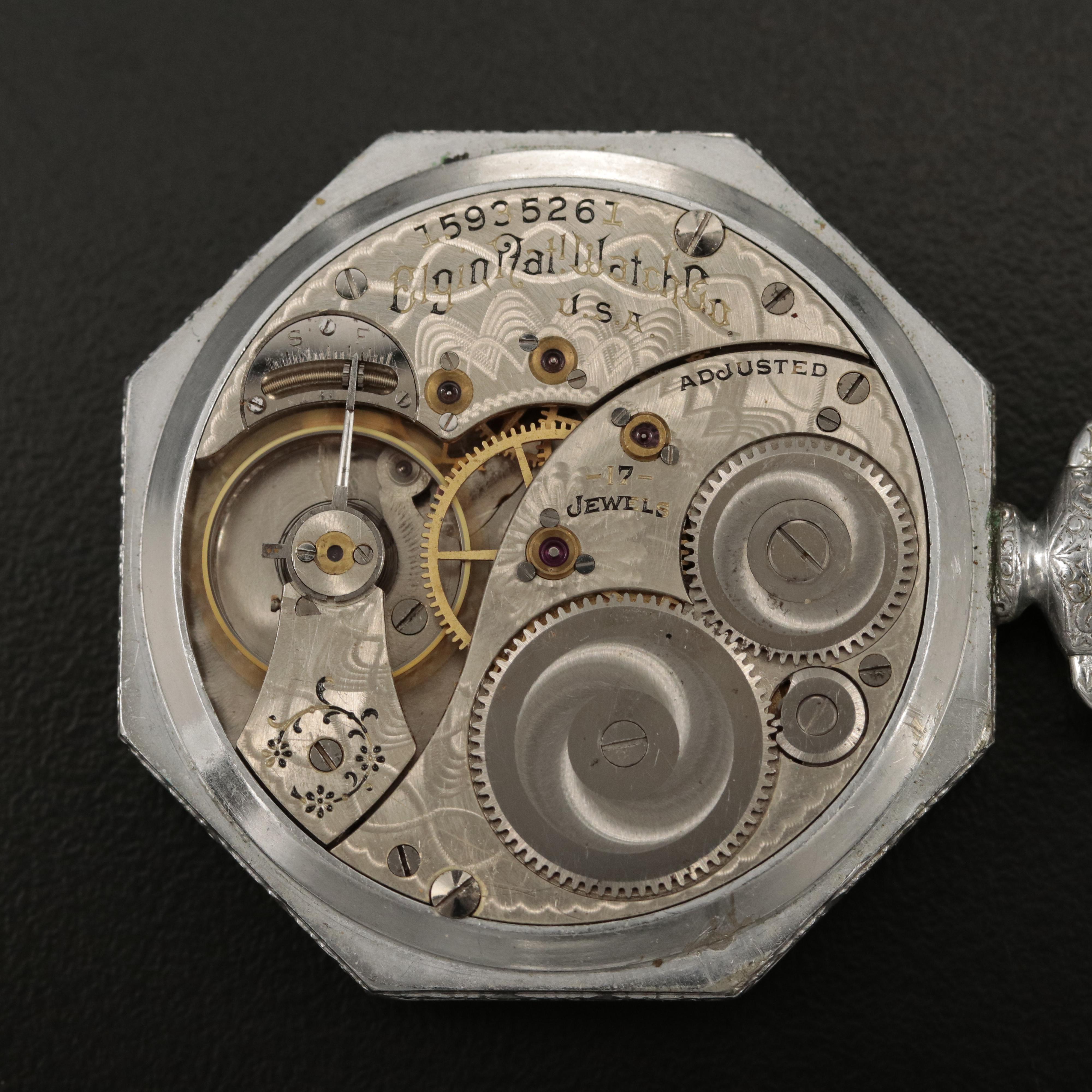1911 Elgin Octagonal Pocket Watch | EBTH
