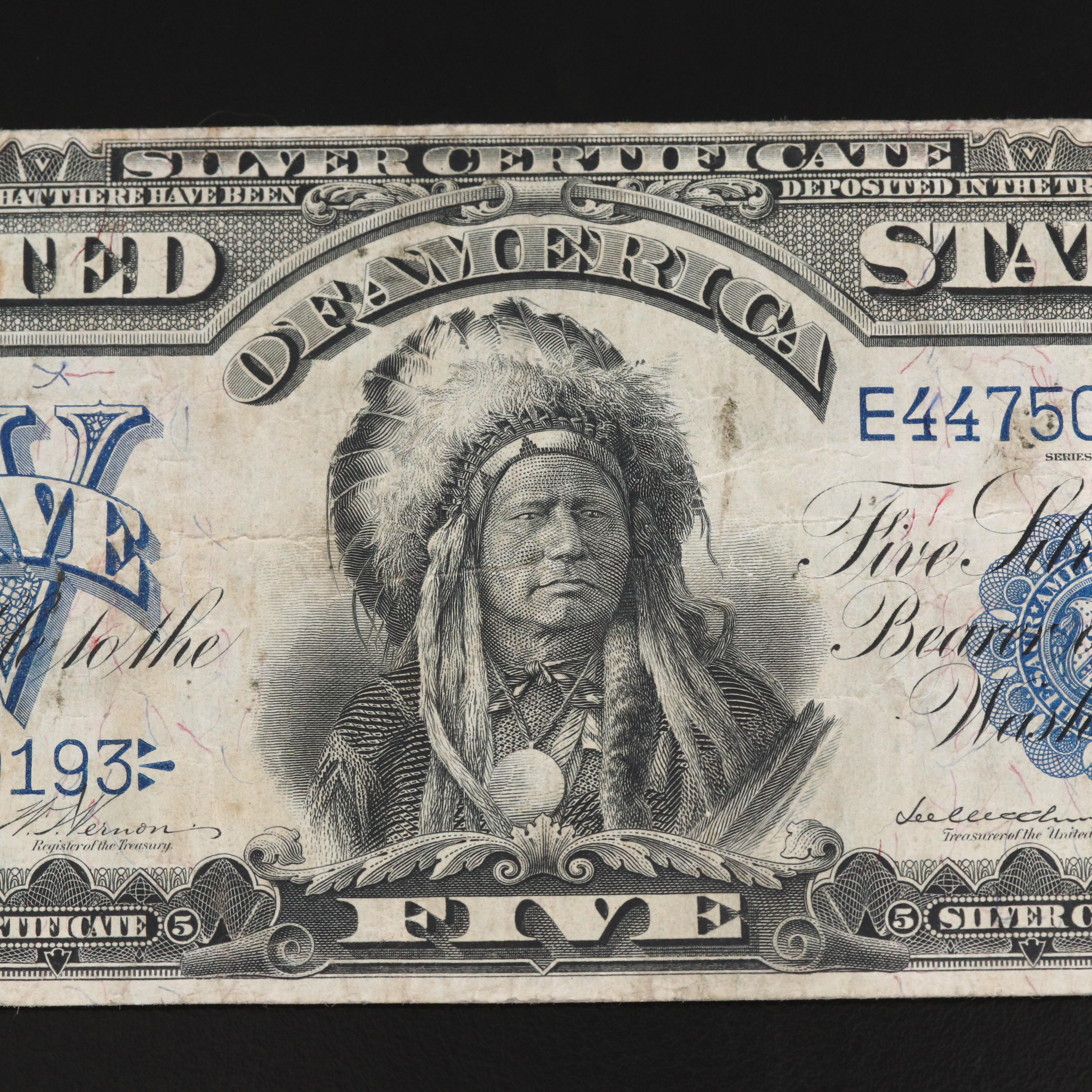 Series of 1899 $5 "Indian Chief" Silver Certificate | EBTH