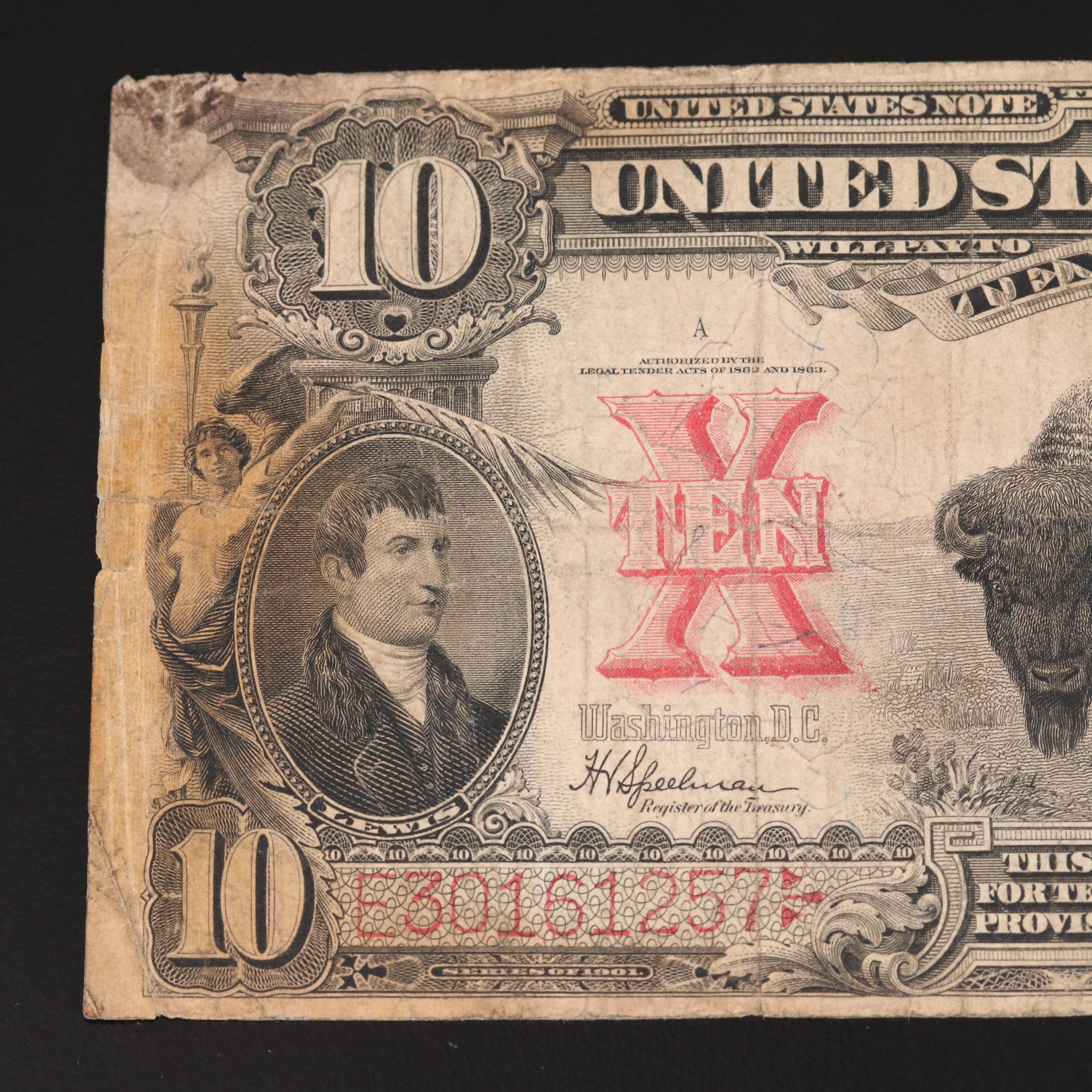 Series of 1901 $10 United States "Bison" Currency Note | EBTH