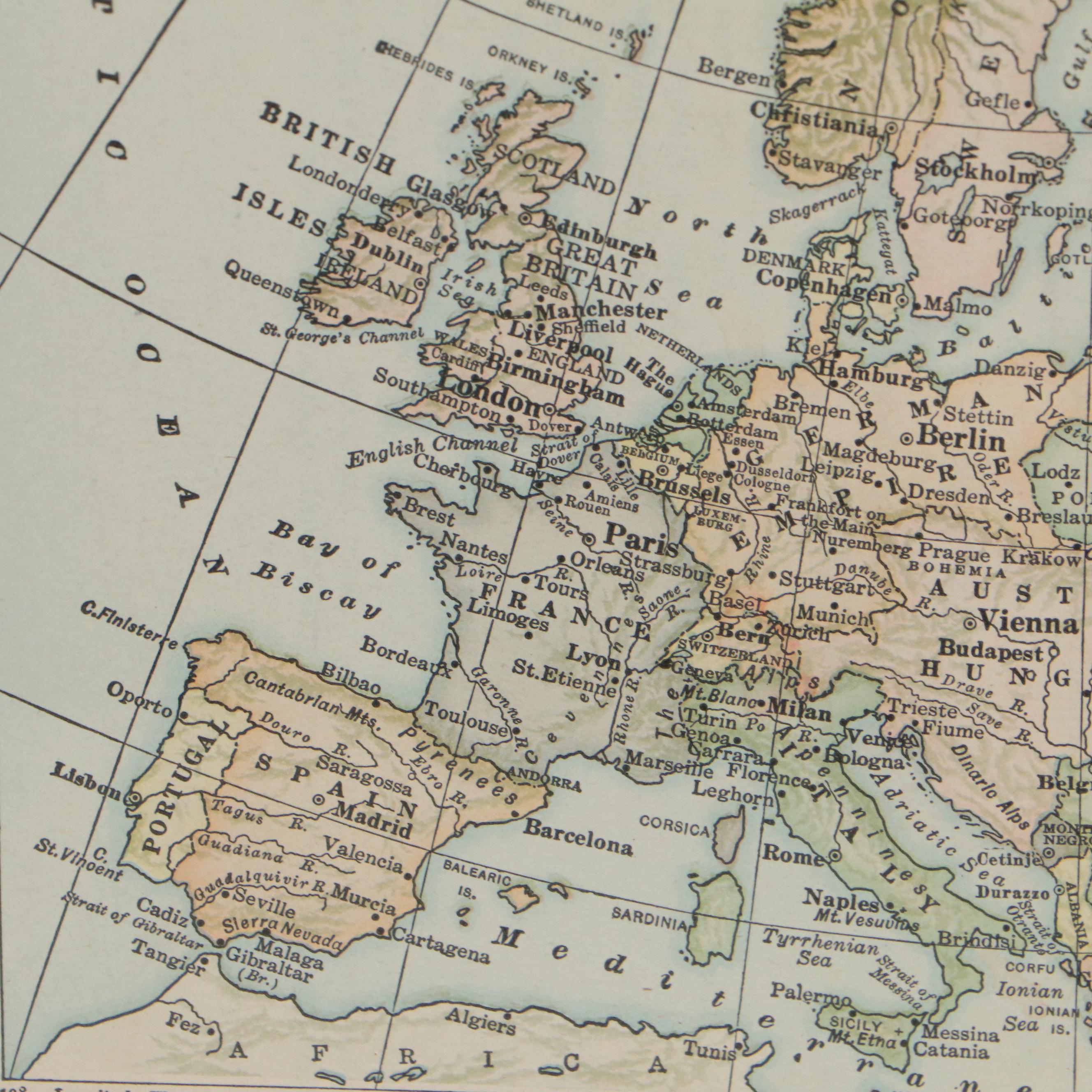 American Book Company Map of Europe, Early 20th Century | EBTH