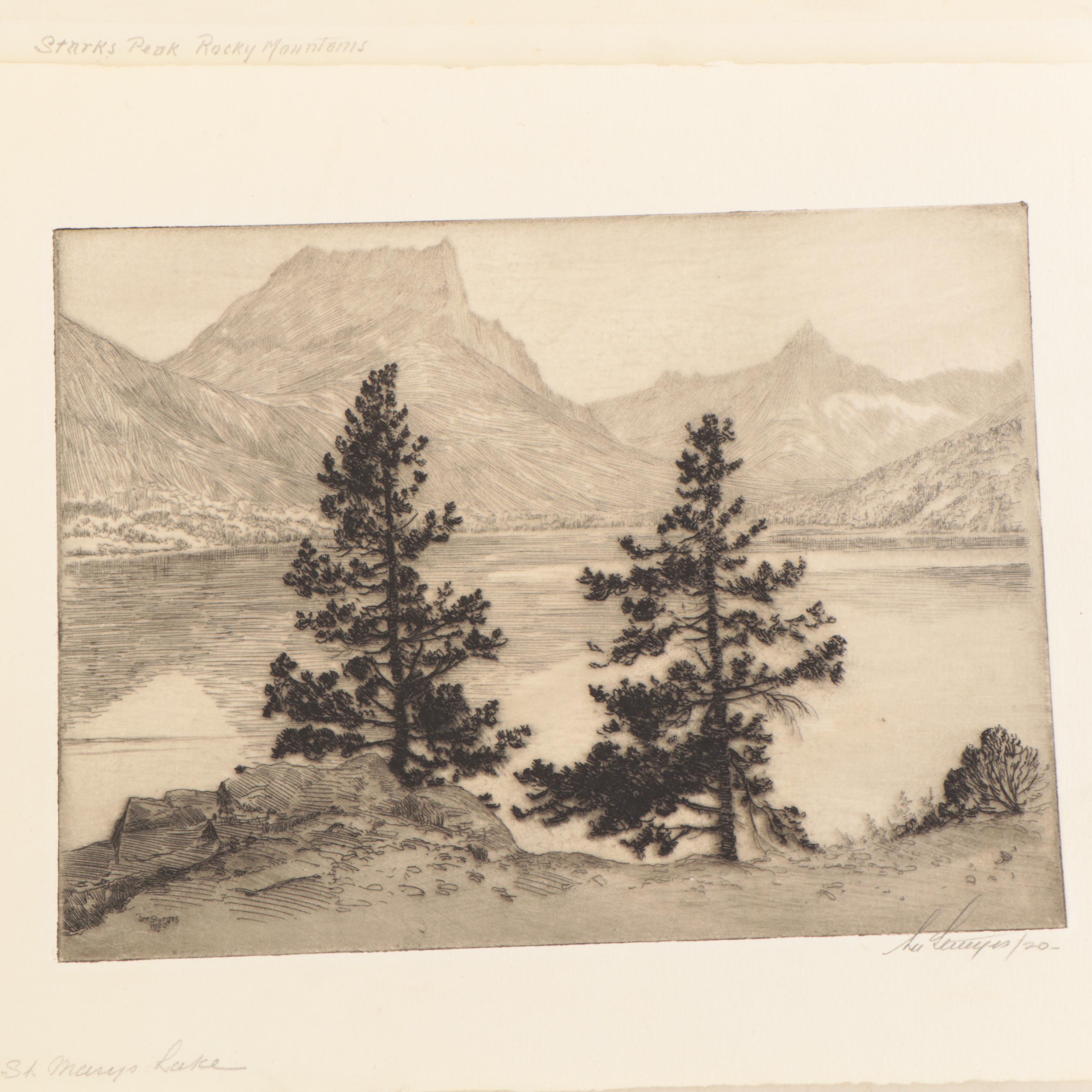 Lee Sturges Etching Including "Stark's Peak," Circa 1920 | EBTH