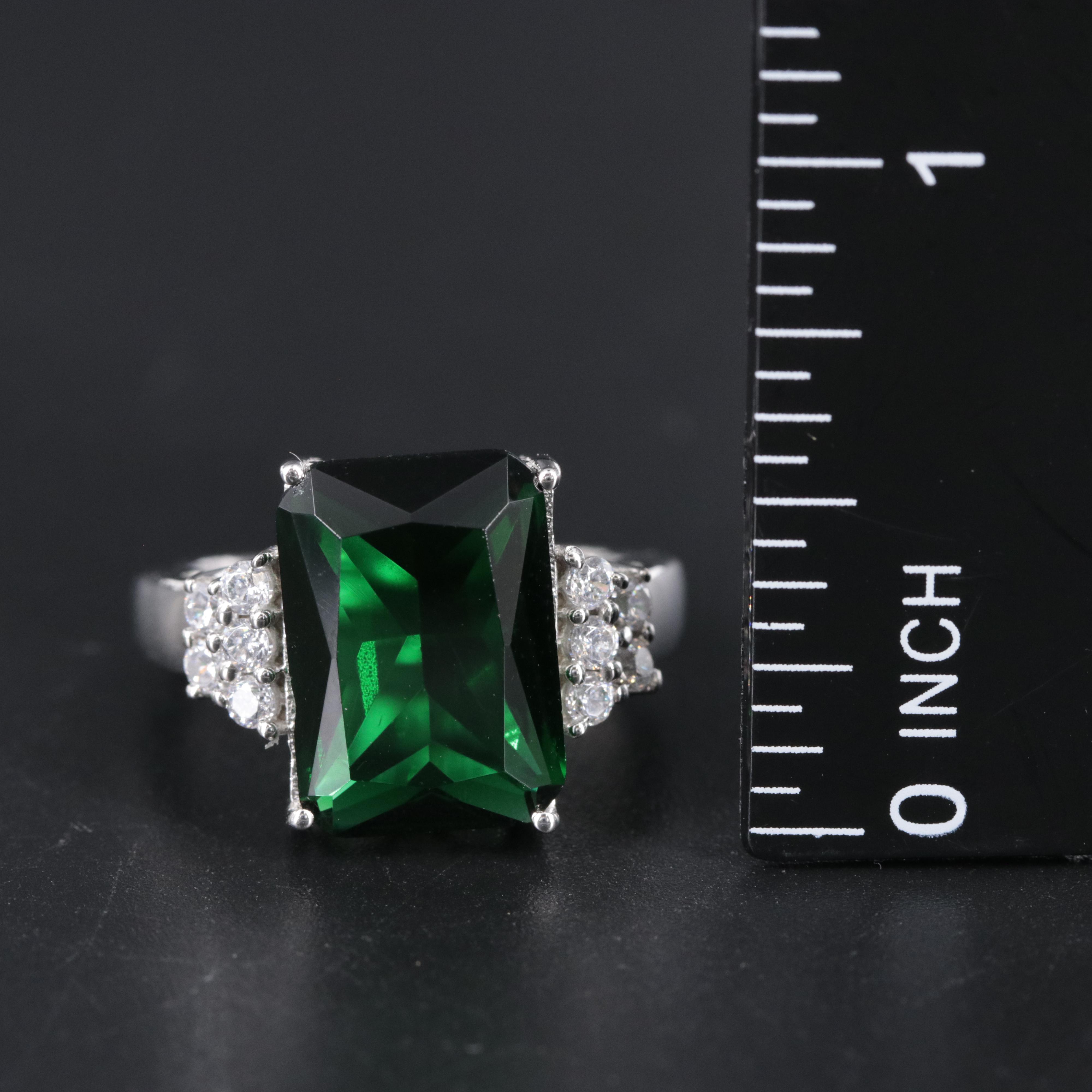 Sterling Emerald Ring | EBTH