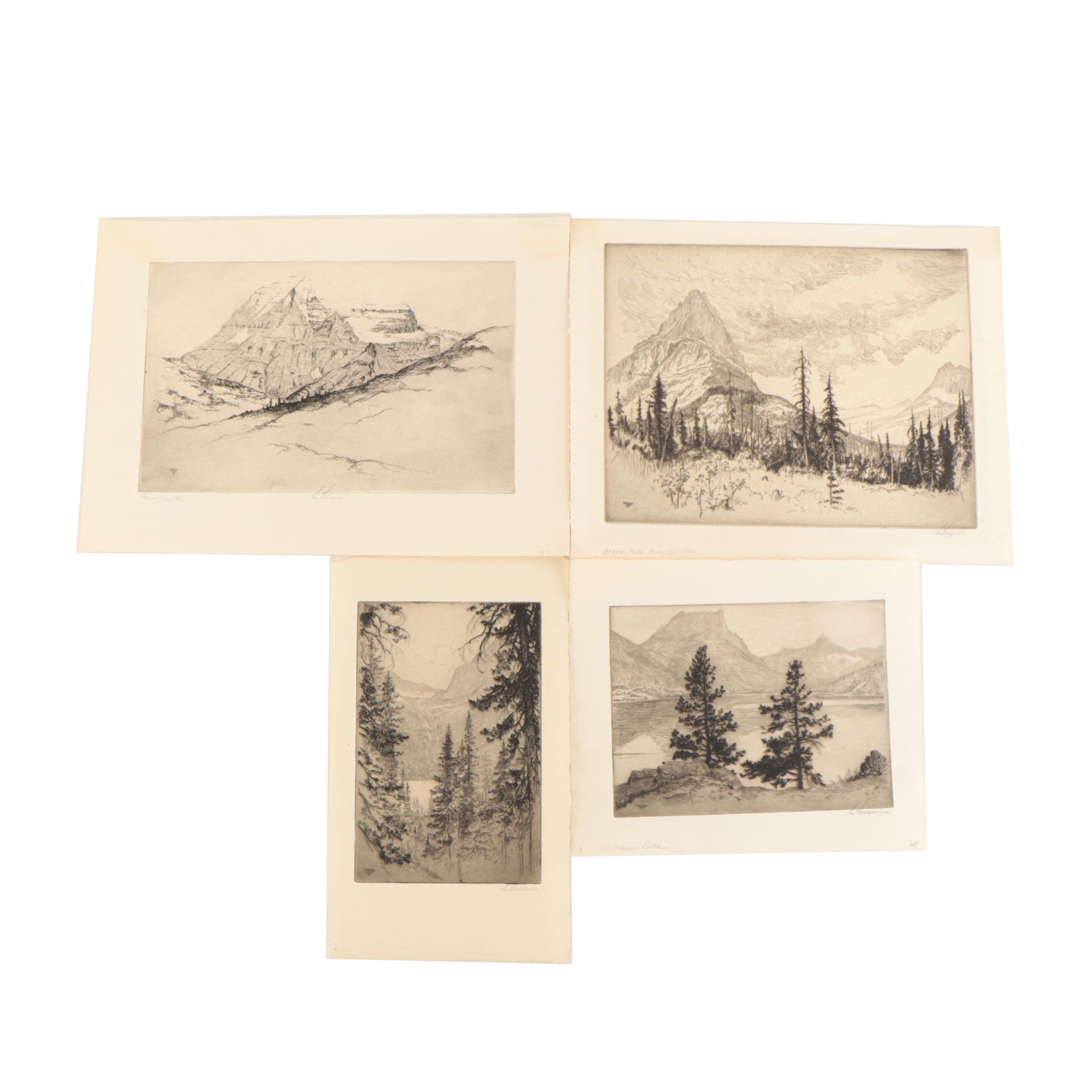 Lee Sturges Etching Including "Stark's Peak," Circa 1920 | EBTH