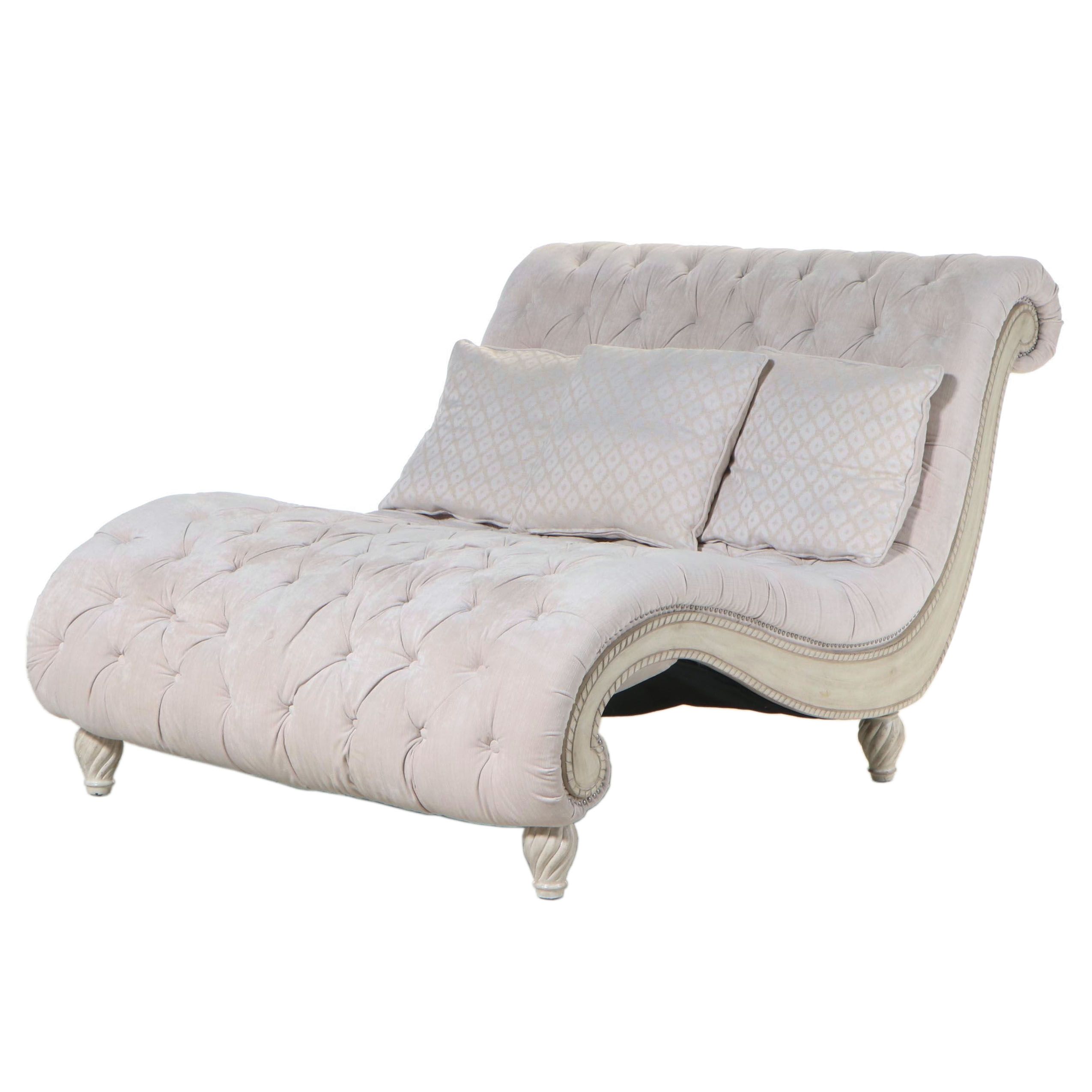 Over-Size Curvilinear Tufted Chaise Lounge | EBTH