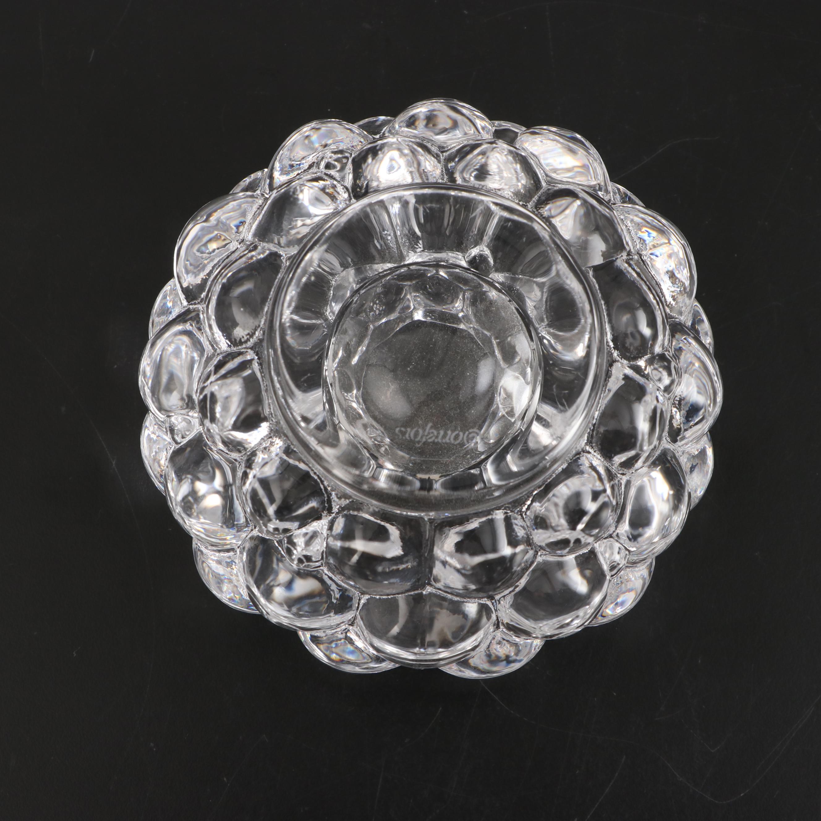 Orrefors "Raspberry" Crystal Votive Candle Holders | EBTH