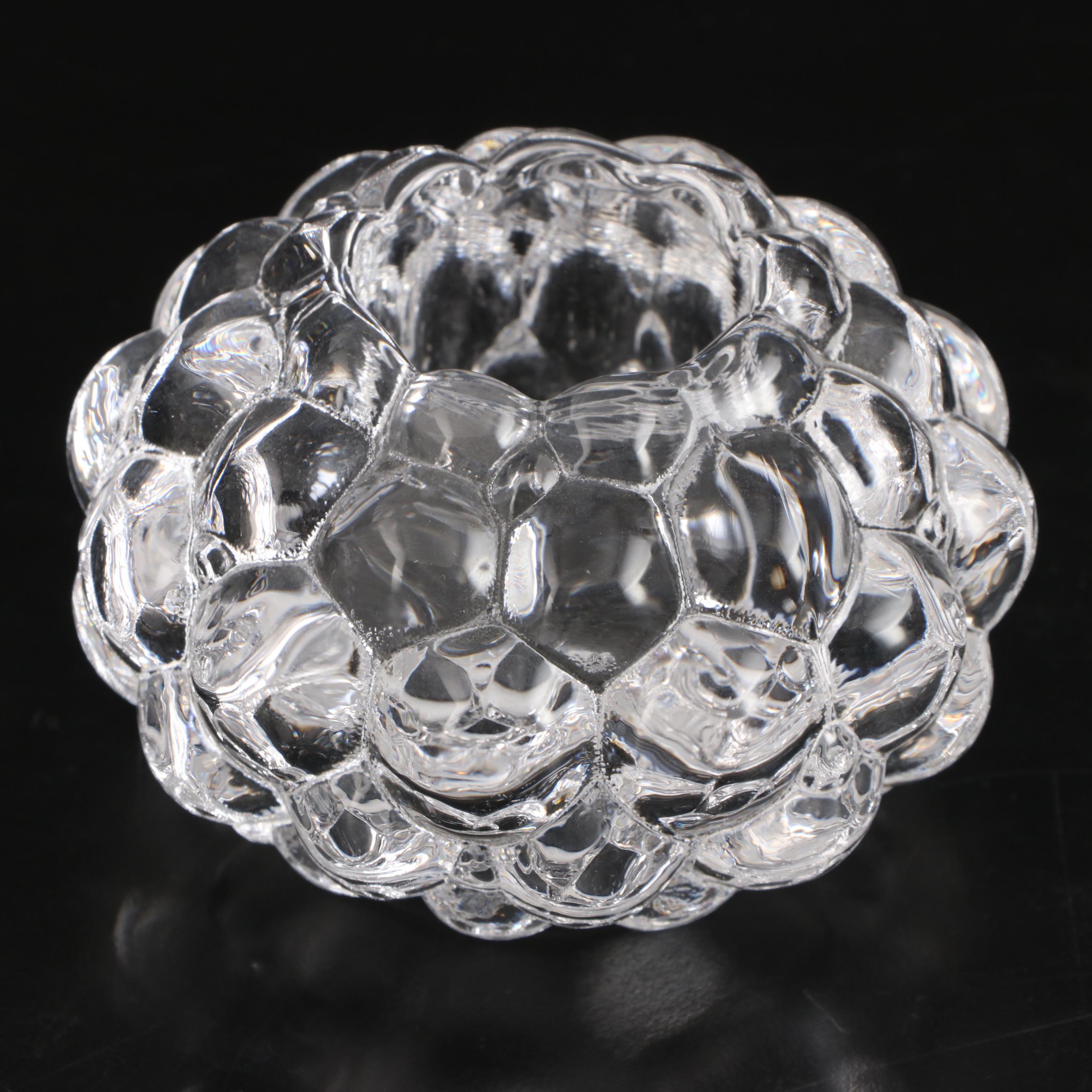 Orrefors "Raspberry" Crystal Votive Candle Holders | EBTH
