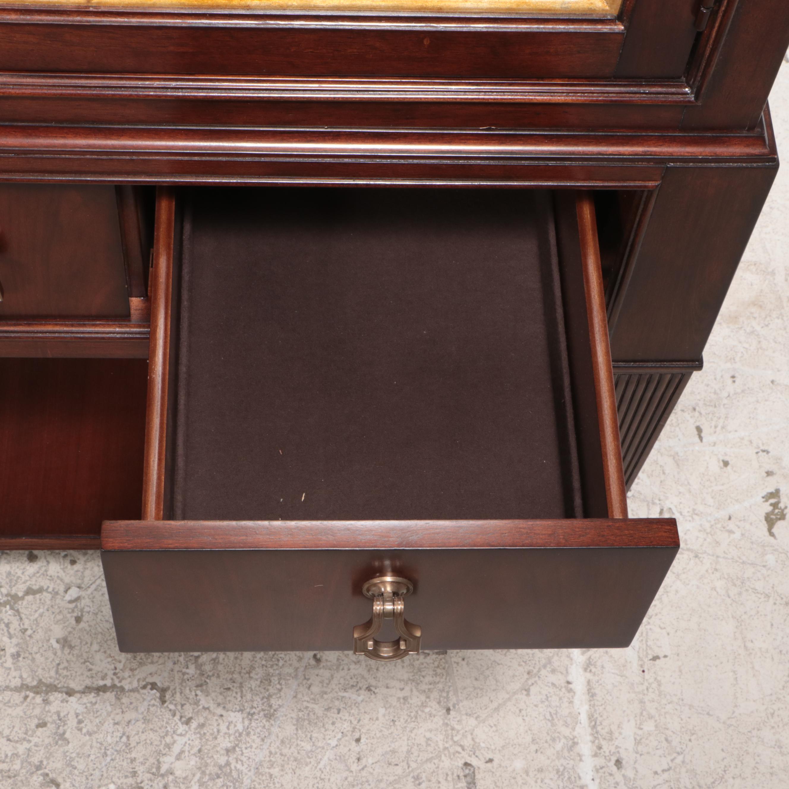 Lexington Neoclassical Style China Cabinet/Buffet with Hexagonal Gilt ...