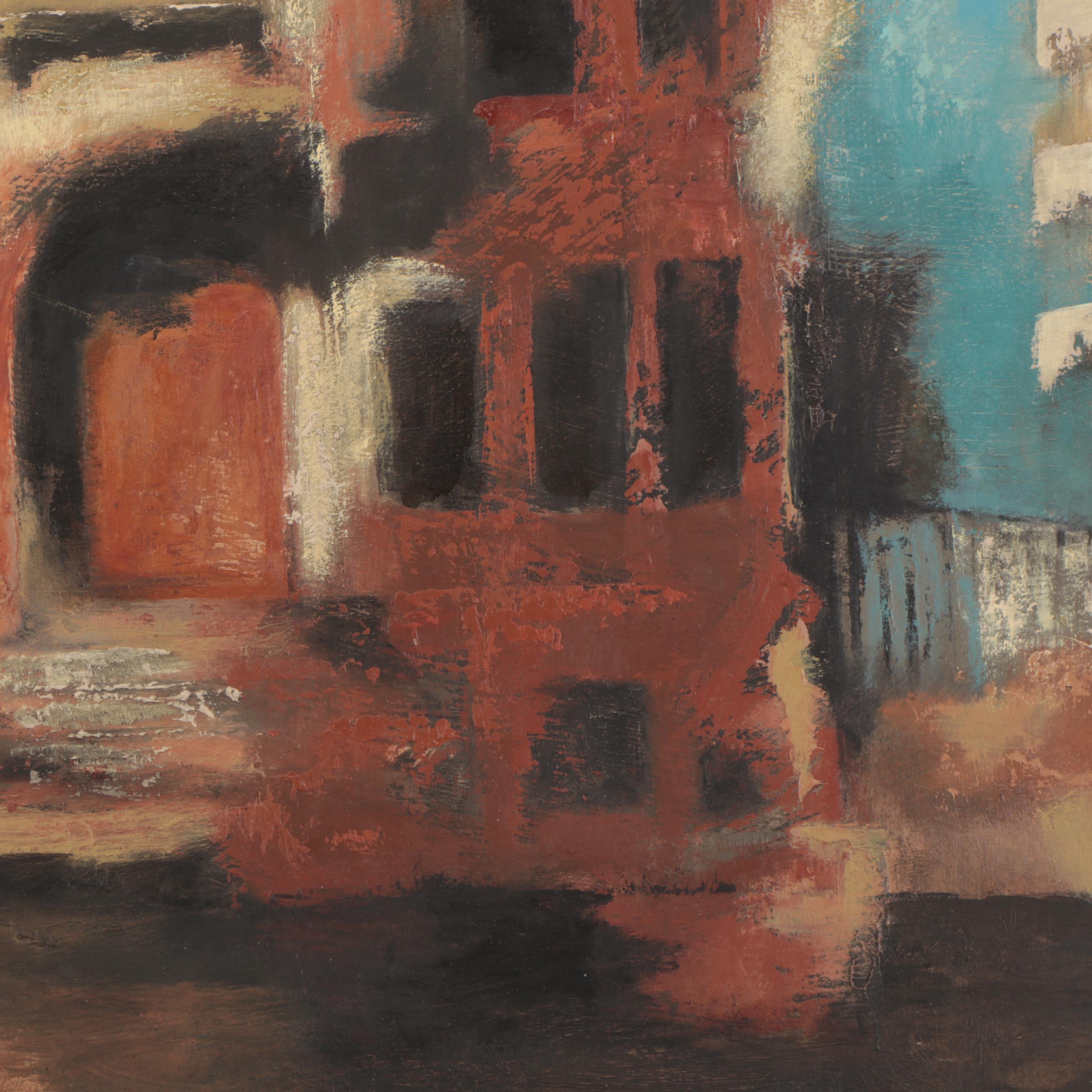 J. Wilson Architectural Oil Painting, Late 20th Century | EBTH