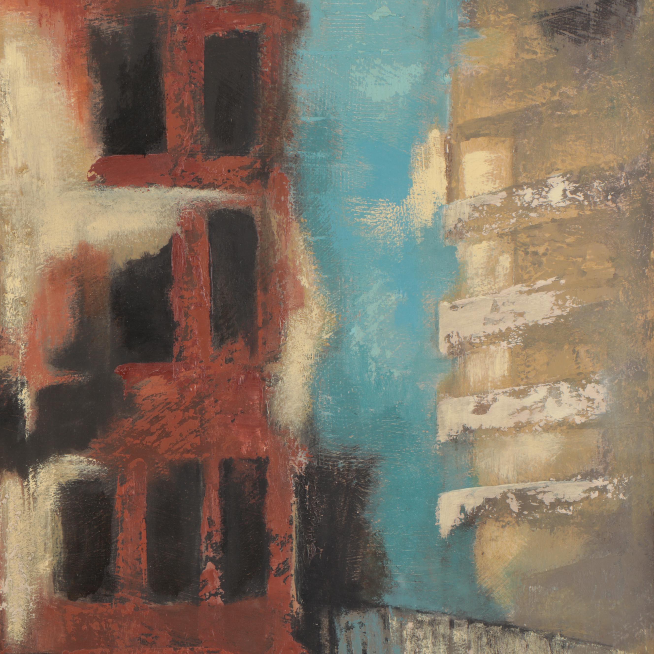 J. Wilson Architectural Oil Painting, Late 20th Century | EBTH