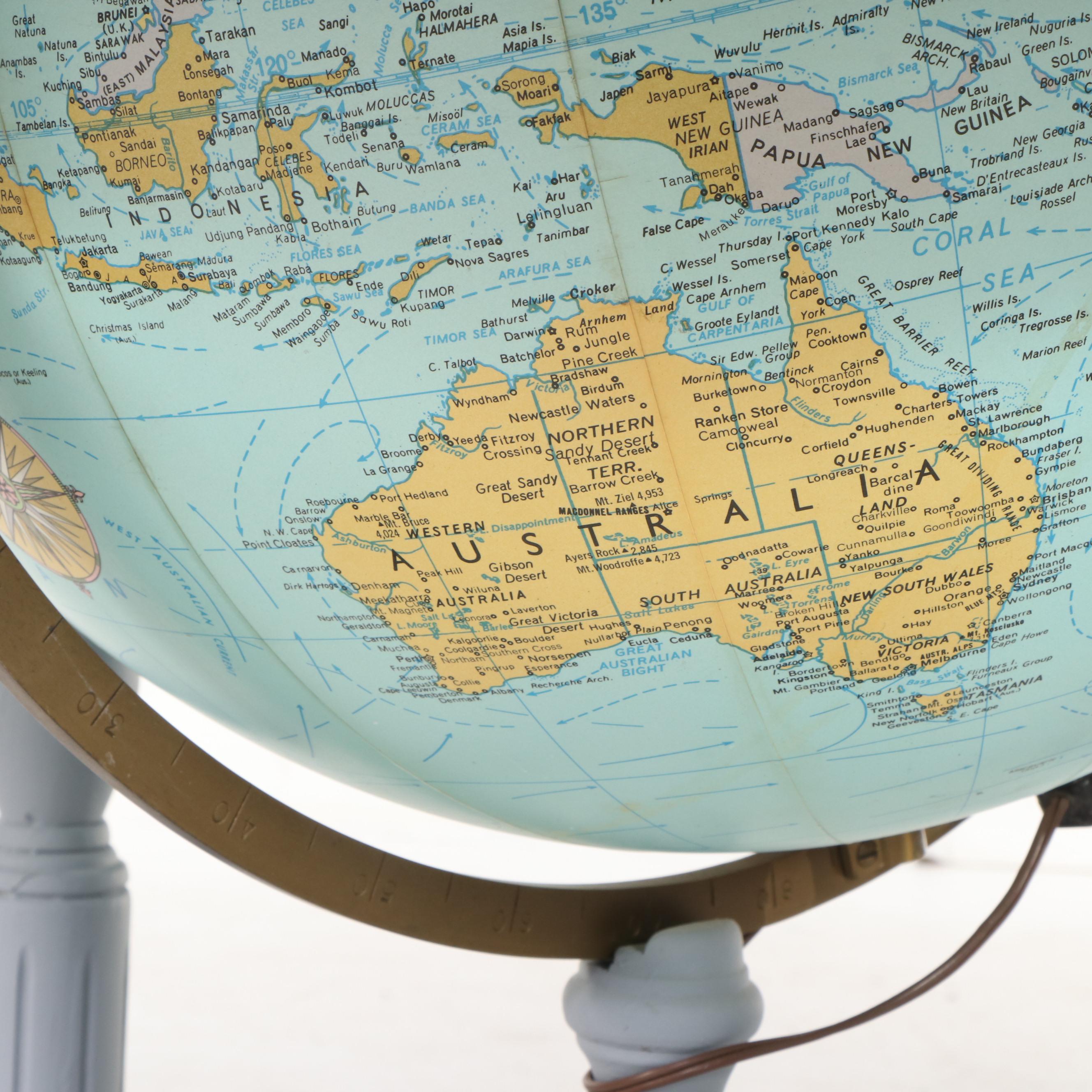 Replogle 20" Illuminated Heirloom Globe on Stand, Late 20th Century | EBTH