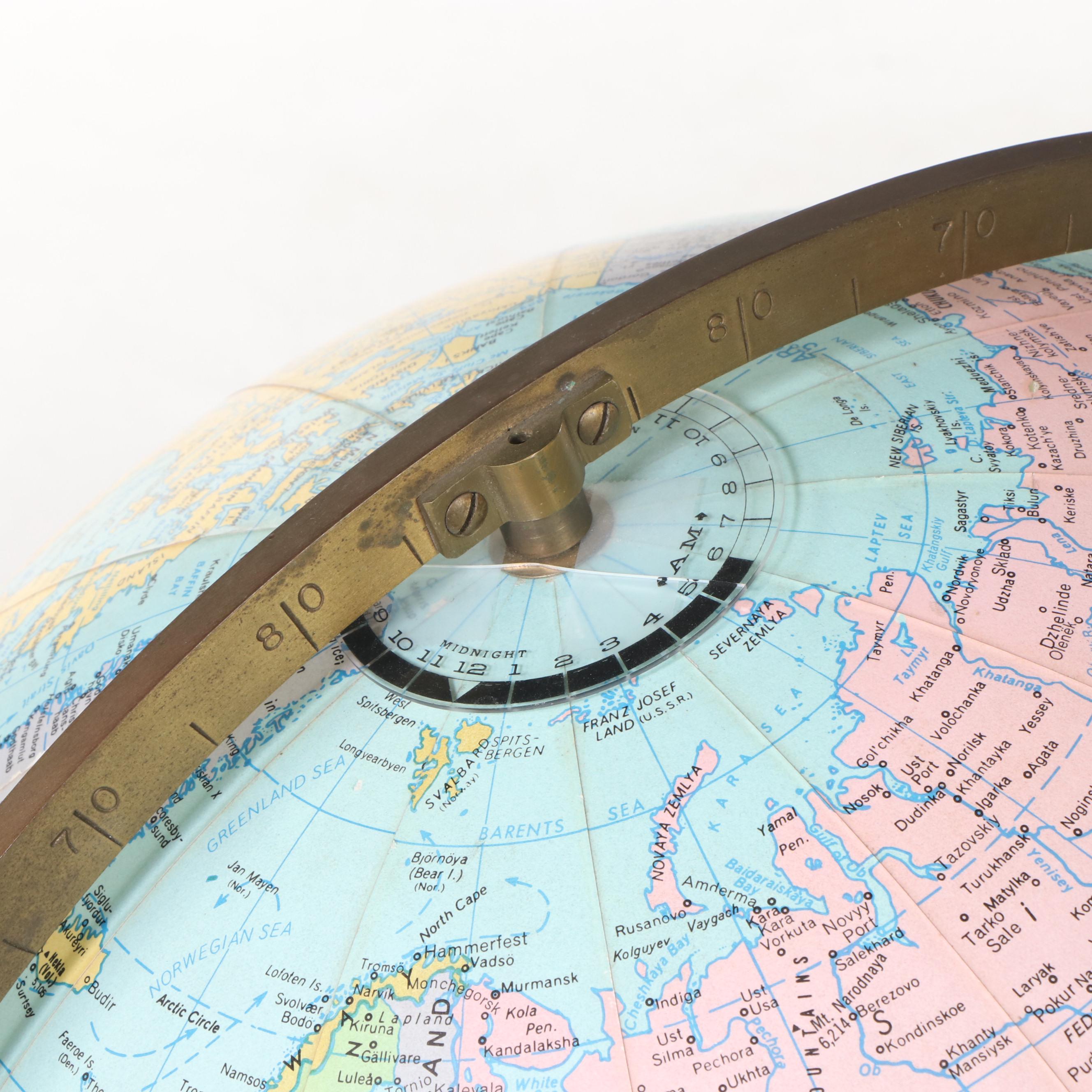 Replogle 20" Illuminated Heirloom Globe on Stand, Late 20th Century | EBTH