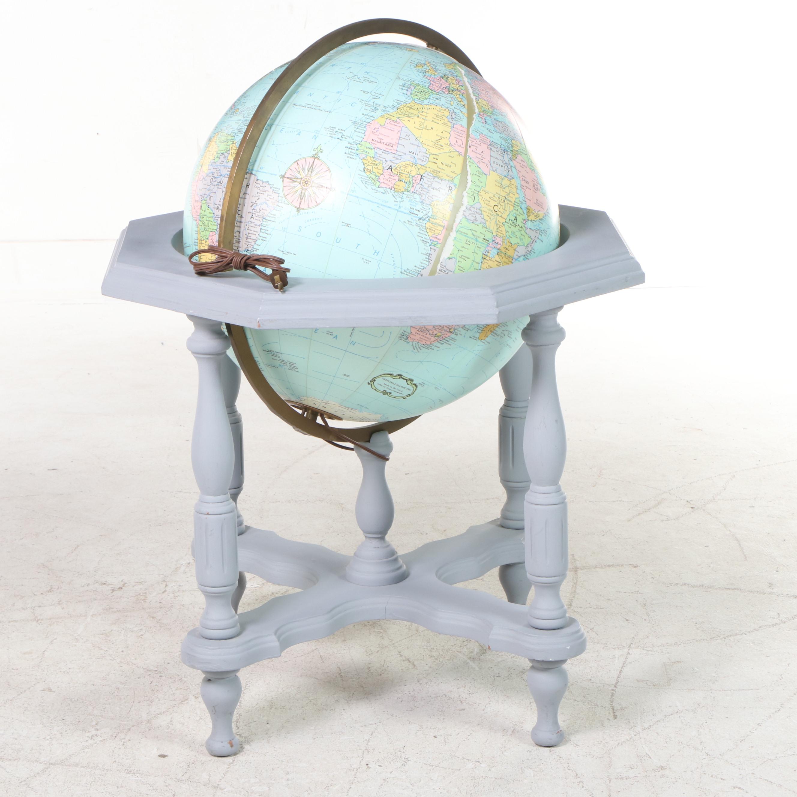 Replogle 20" Illuminated Heirloom Globe on Stand, Late 20th Century | EBTH