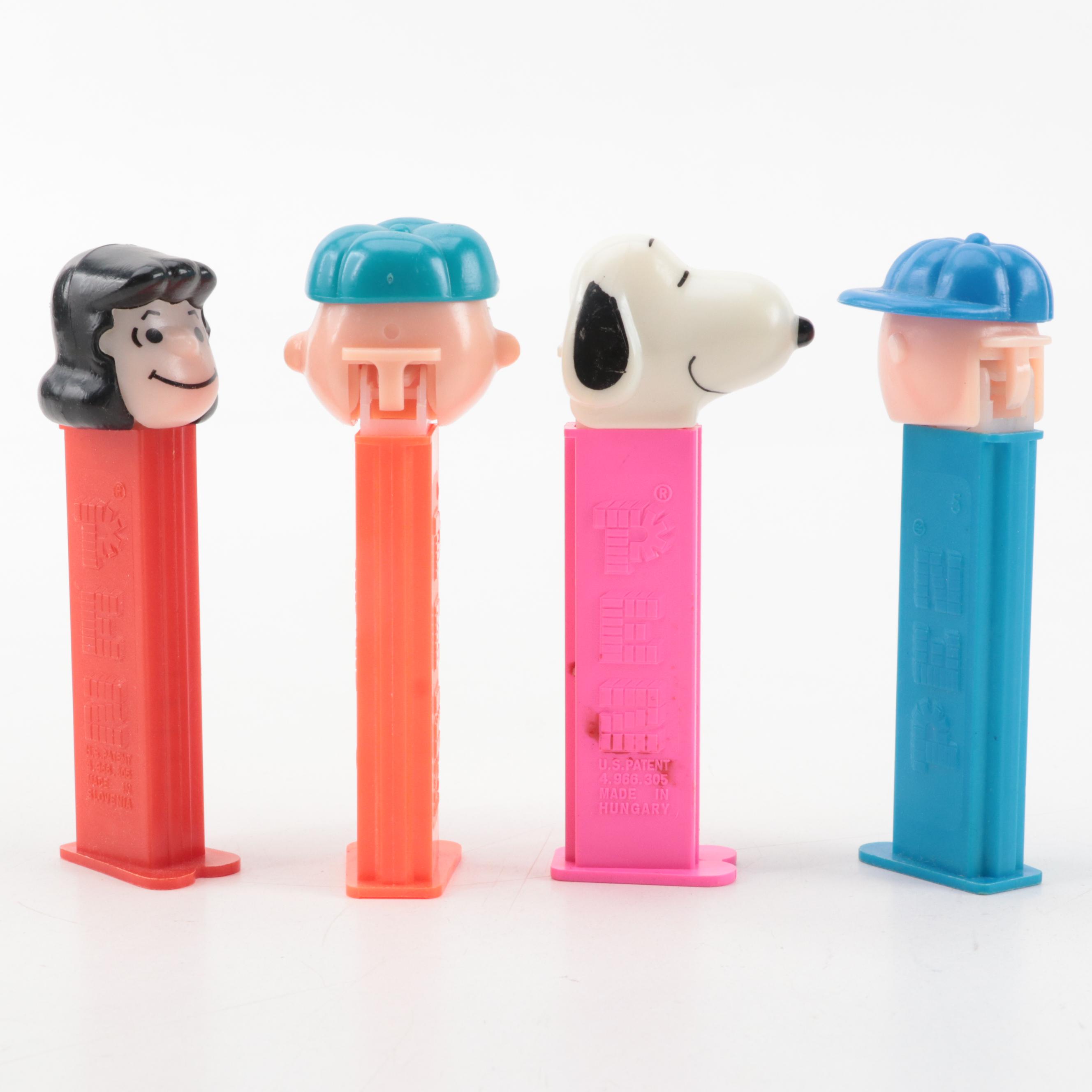 PEZ Peanuts Candy Dispensers with Charlie Brown, Snoopy, Sealed ...