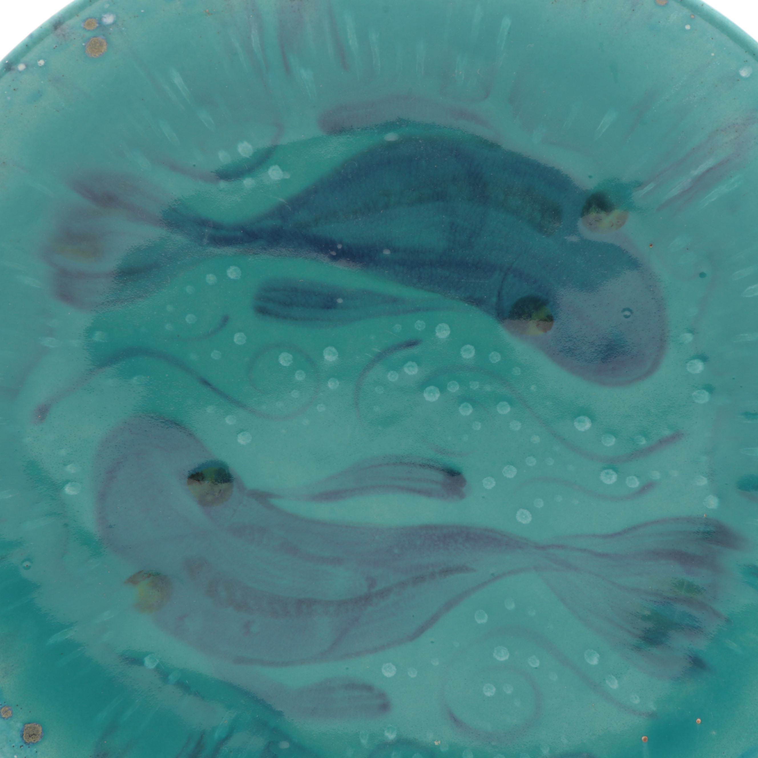 Artisan Handmade Swimming Fish Art Pottery Dish | EBTH