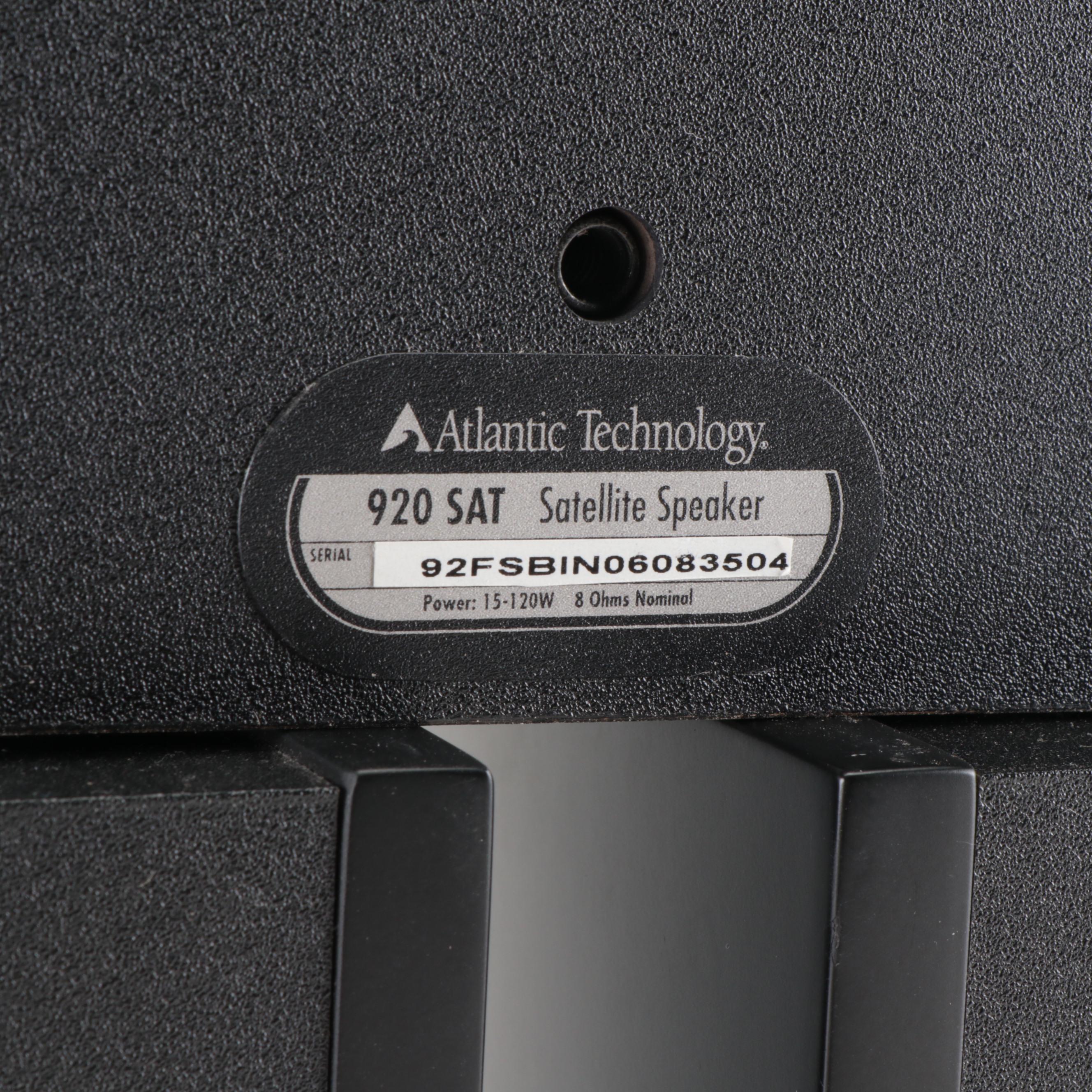 Atlantic Technology Model 102 SB Subwoofer and 920 Satellite Speaker ...