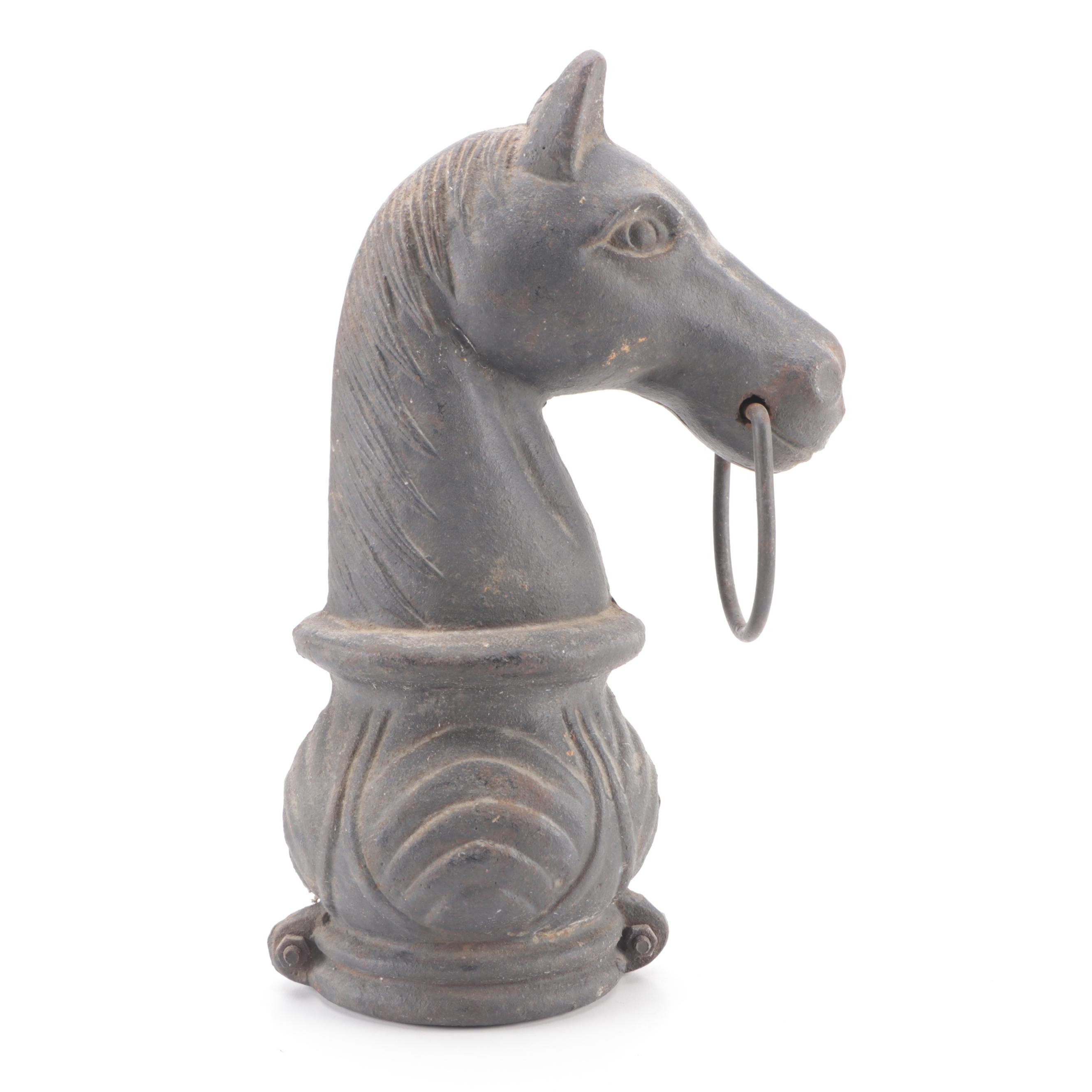 Cast Iron Horse Head Hitching Post | EBTH