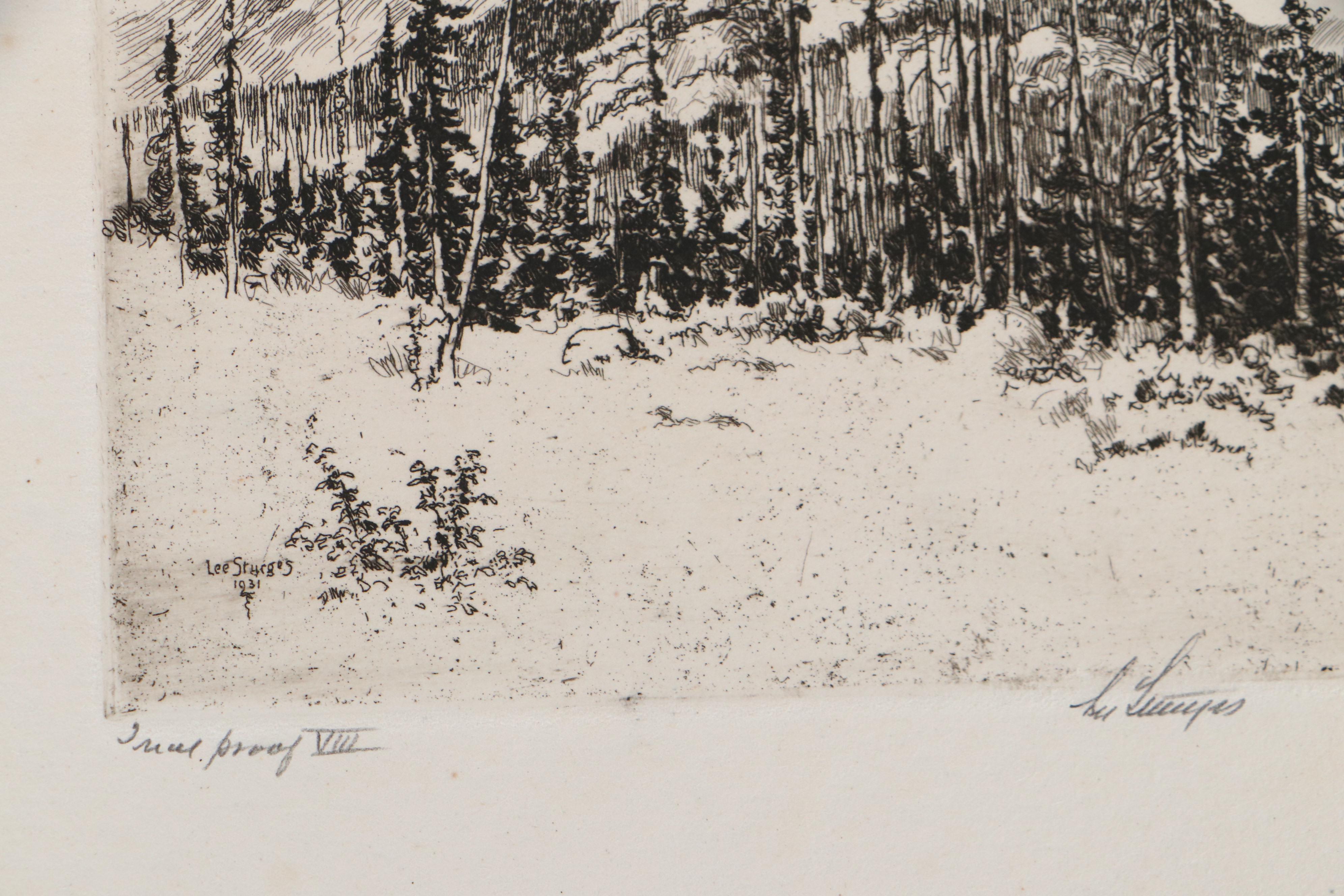 Lee Sturges Mountain Landscape Etchings, Circa 1925 | EBTH
