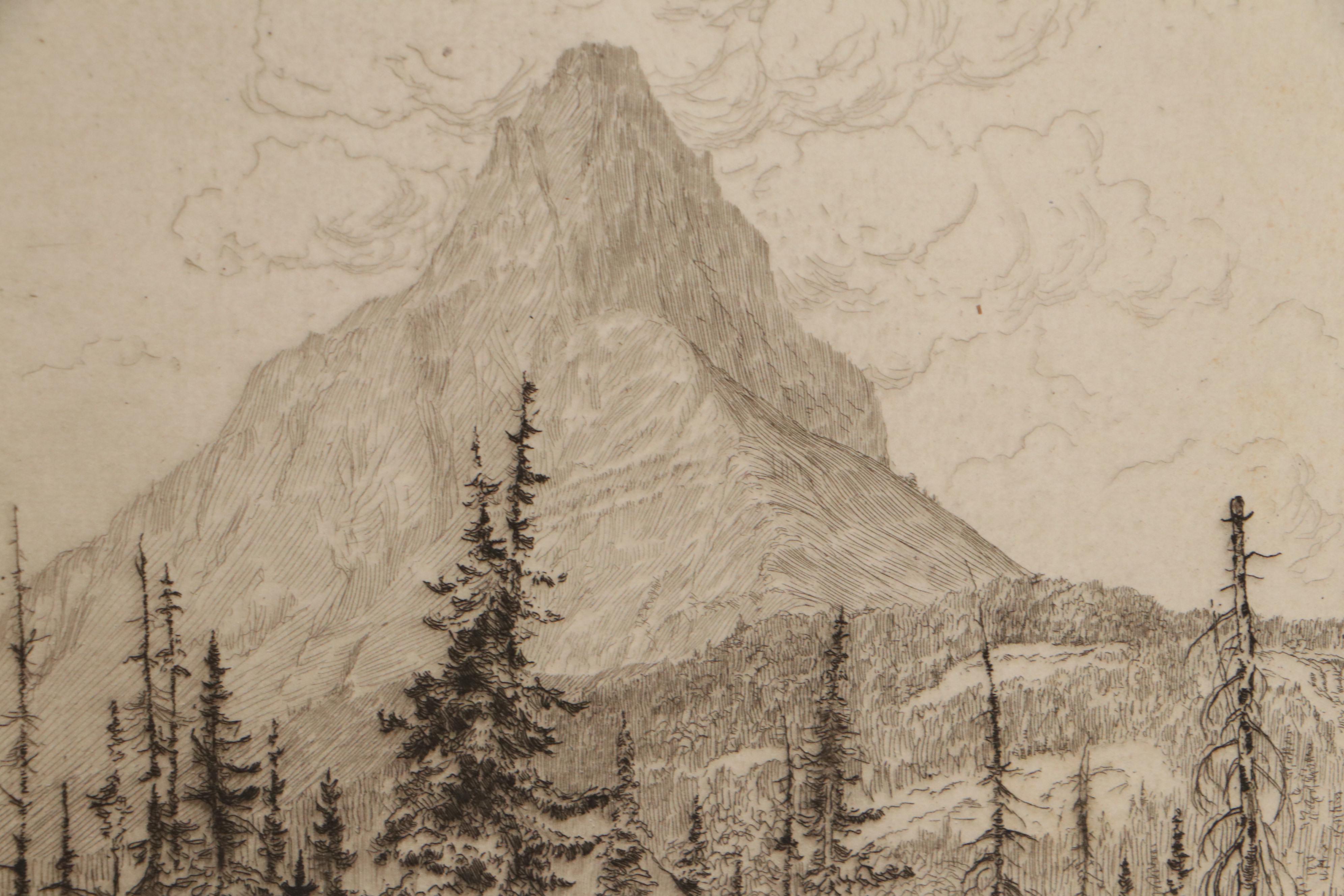 Lee Sturges Mountain and Totem Landscape Etchings, Circa 1925 | EBTH