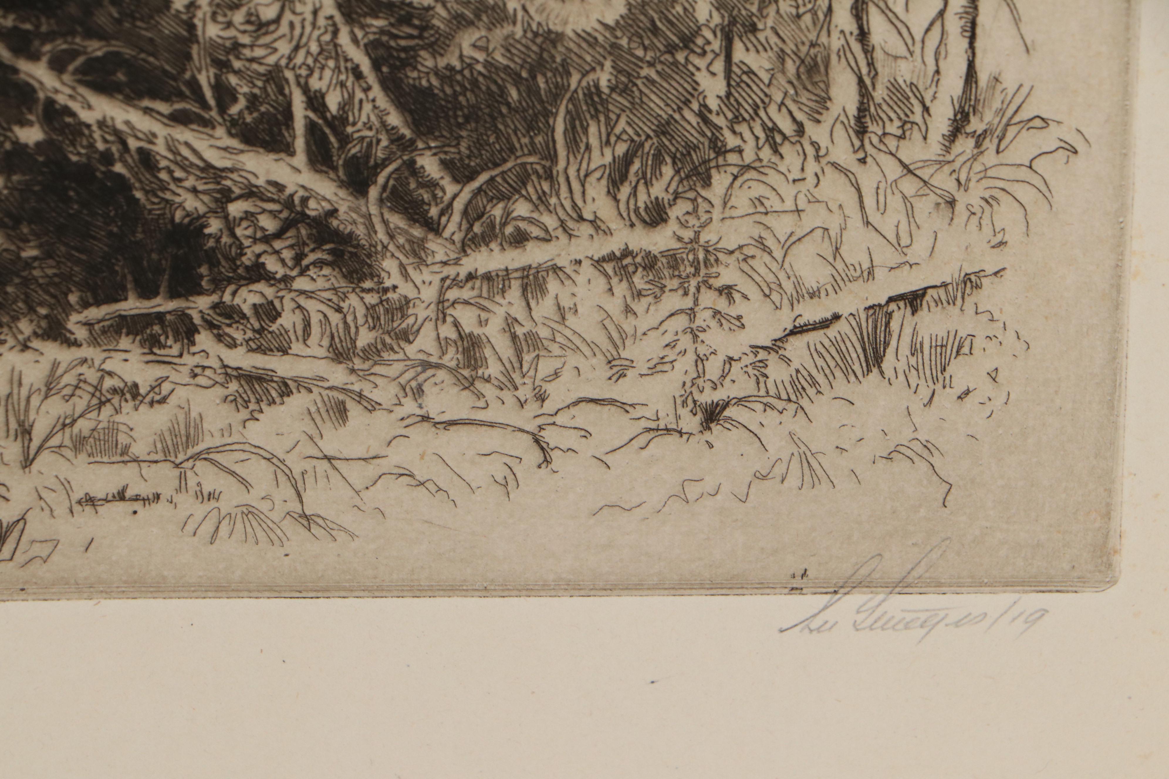 Lee Sturges Mountain and Totem Landscape Etchings, Circa 1925 | EBTH