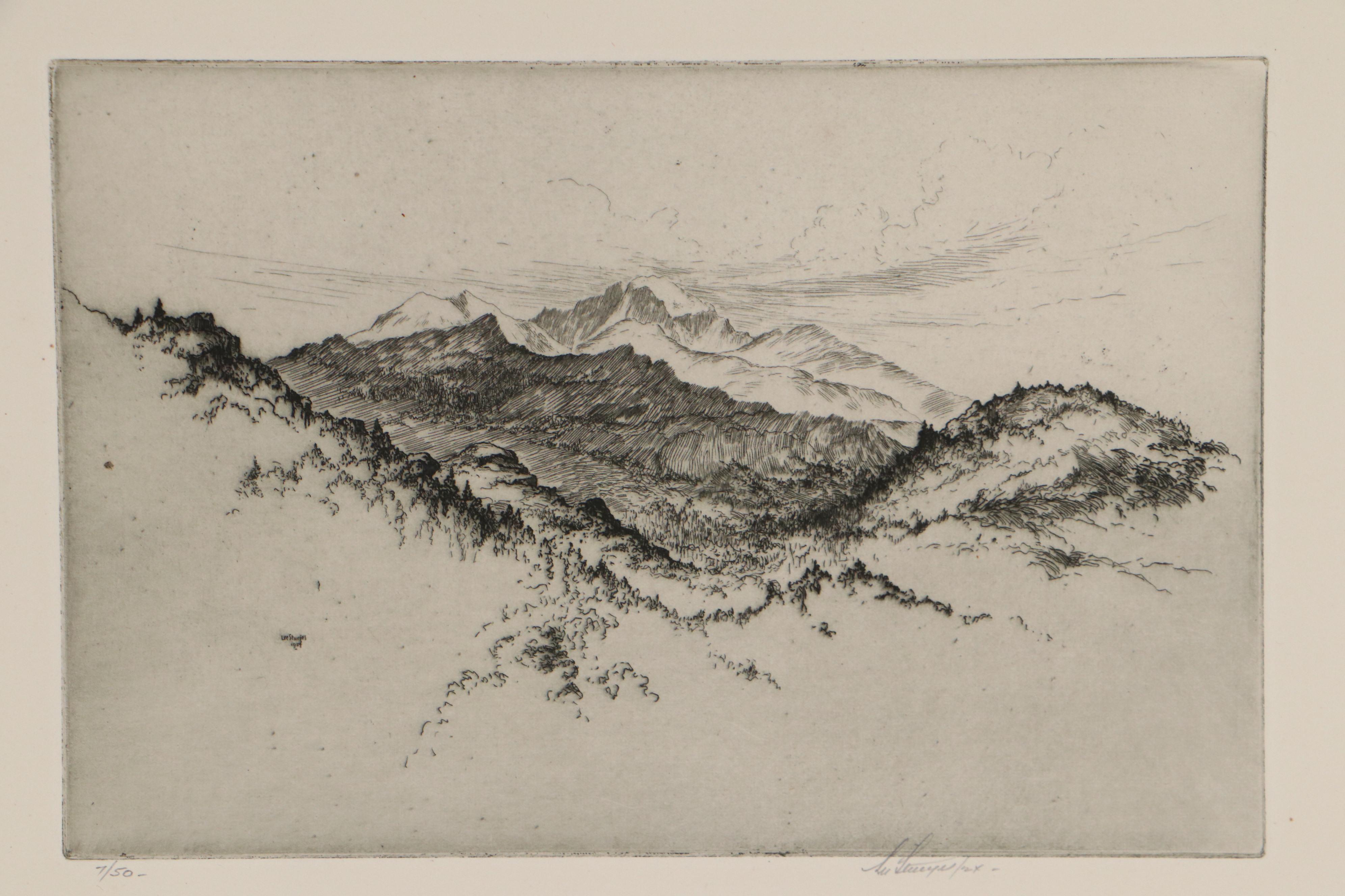 Lee Sturges Mountain Landscape Etchings, Circa 1920 | EBTH