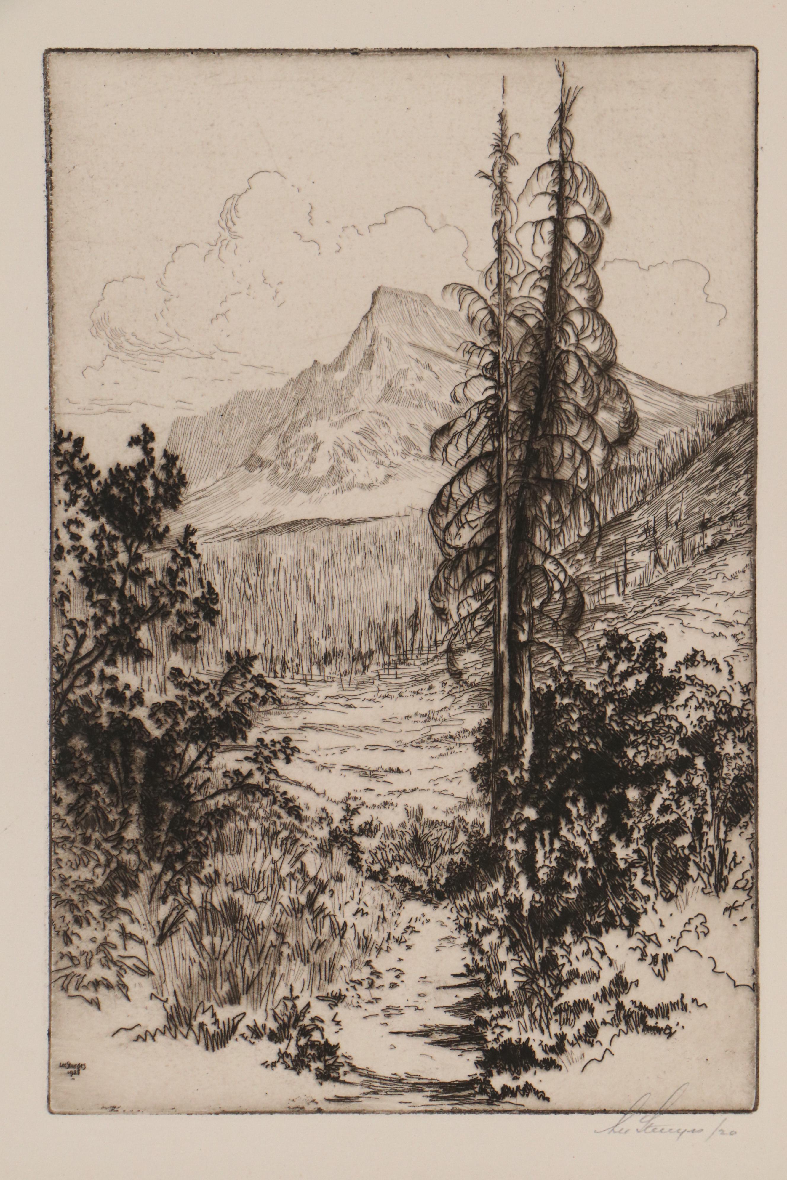 Lee Sturges Mountain Landscape Etchings, Circa 1920 | EBTH