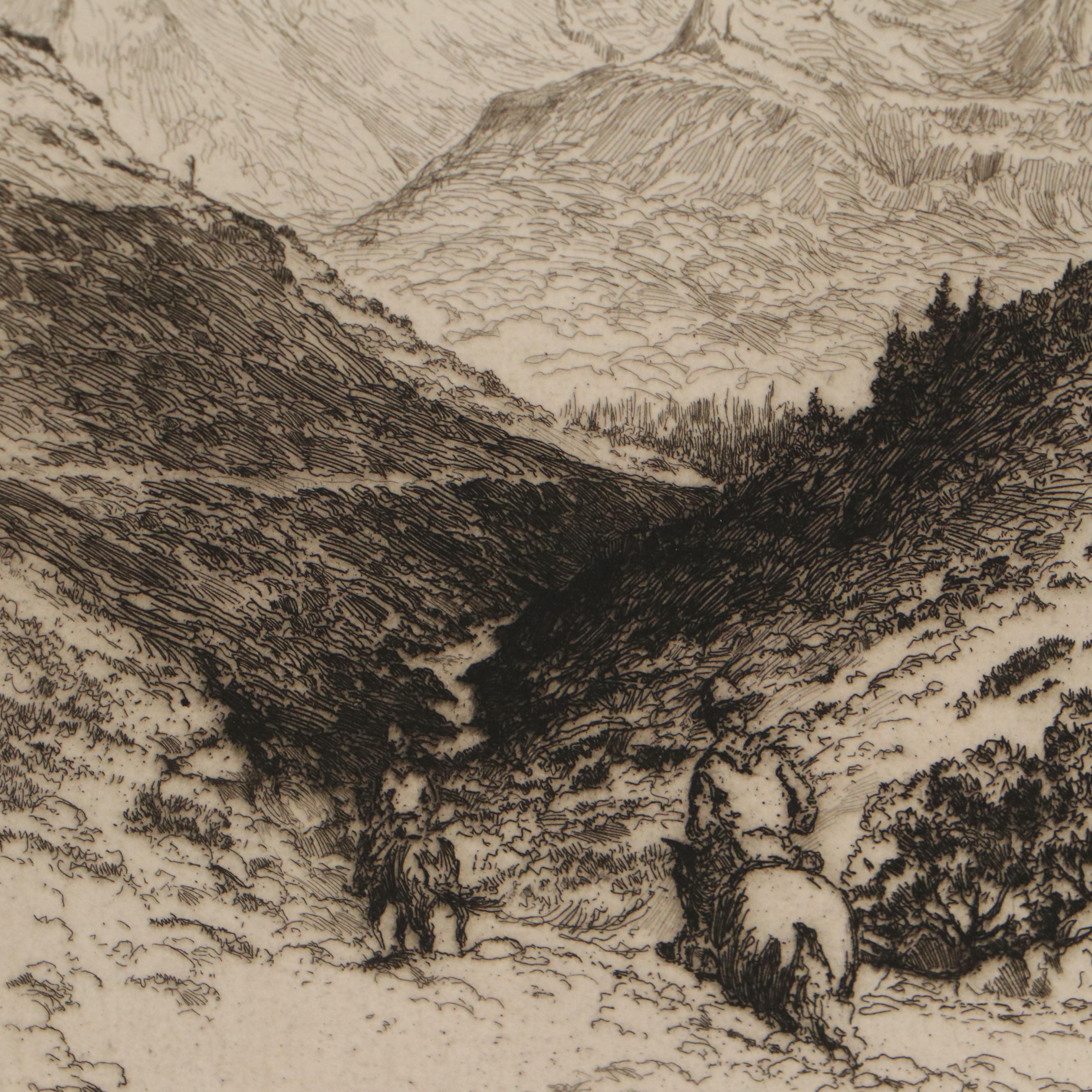 Lee Sturges Mountain Landscape Etchings, Circa 1920 | EBTH