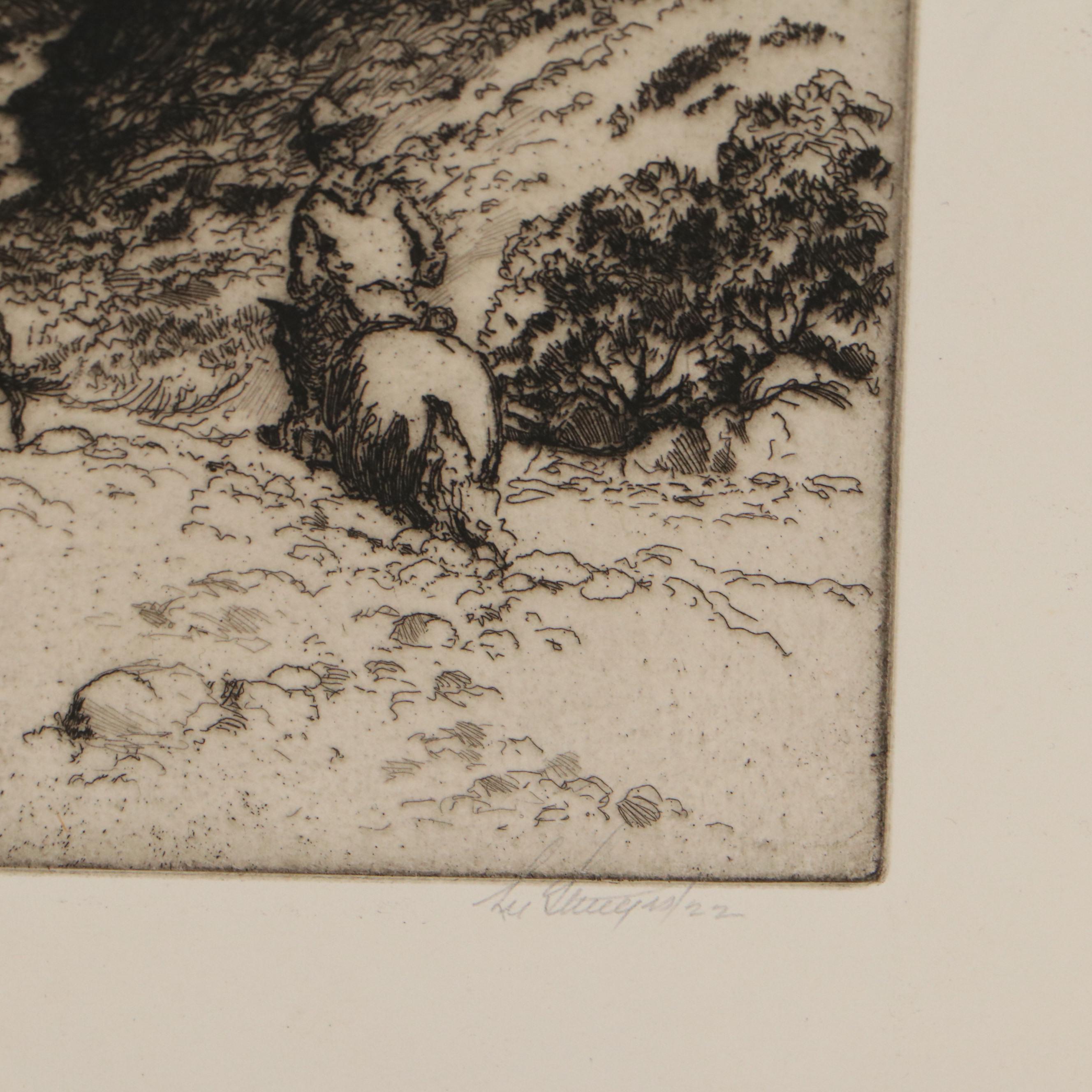 Lee Sturges Mountain Landscape Etchings, Circa 1920 | EBTH